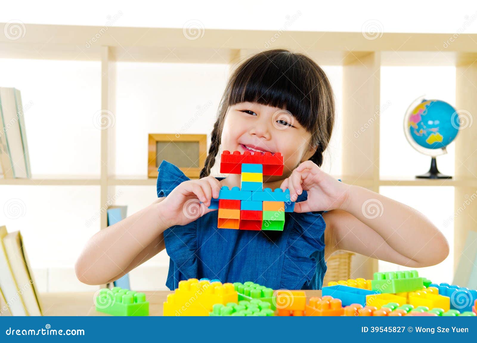 Children Sharing Blocks
