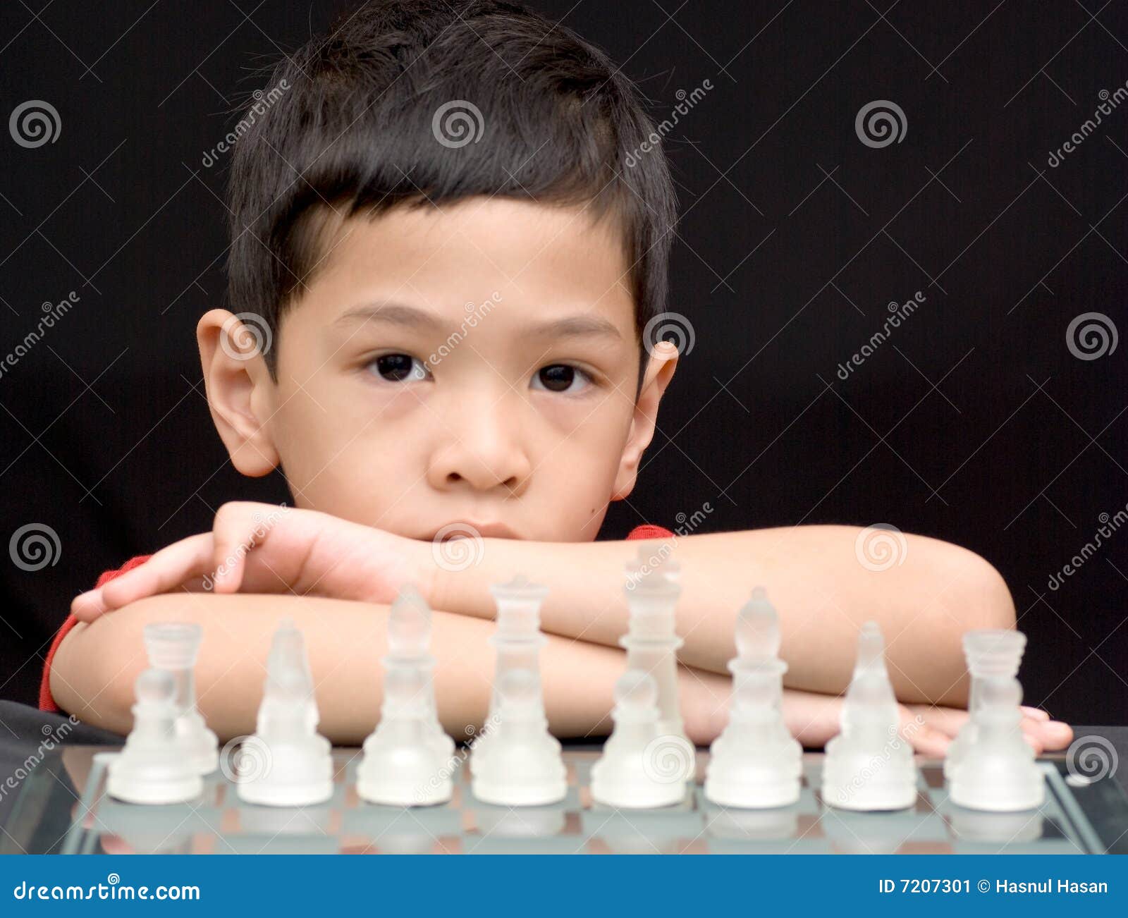 Asian kid playing chess stock image. Image of moving, shirt - 7207301