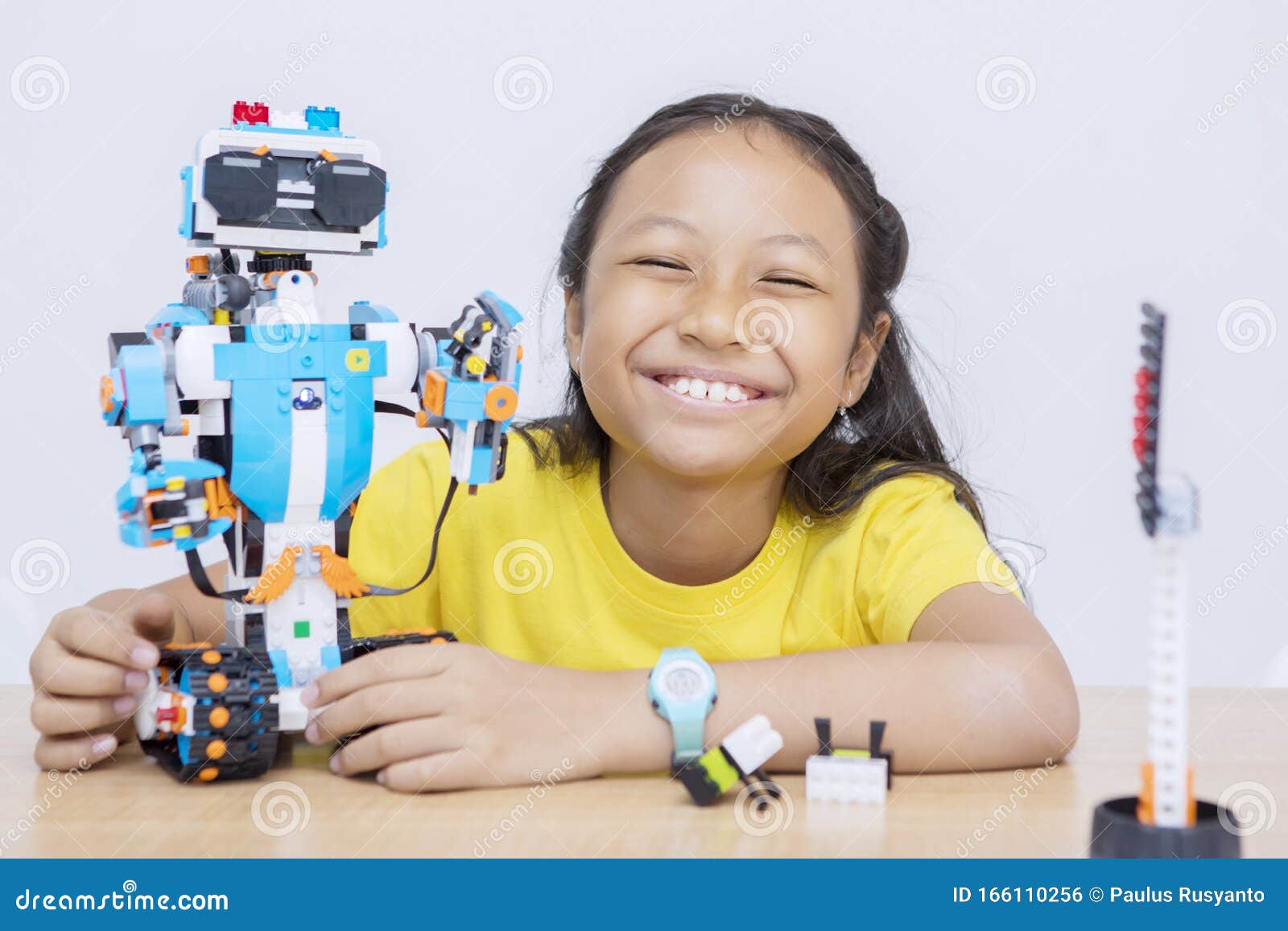 Asian Kid Presenting Her Finished Robot Project Royalty-Free Stock ...