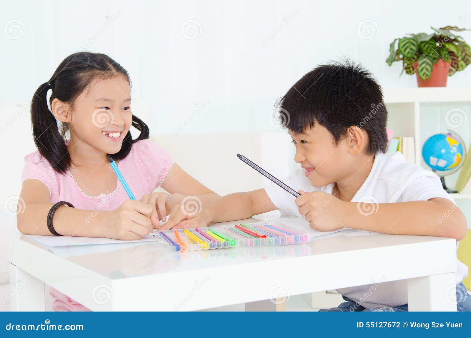 Asian kids stock photo. Image of playful, class, male - 55127672