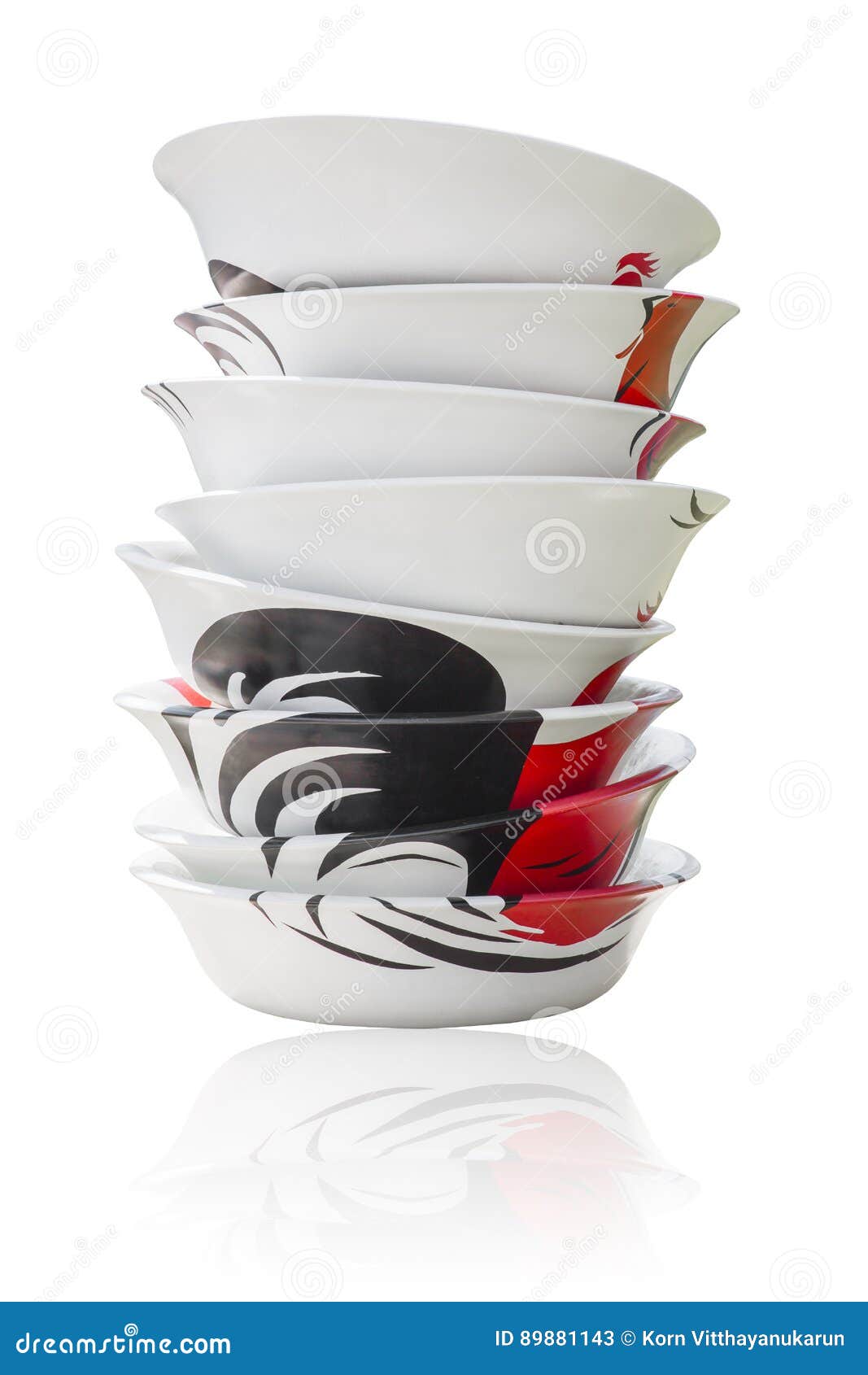 Stack Of Ceramic Plates Or Pile Of Porcelain Dishes In A Kitchen Of A ...