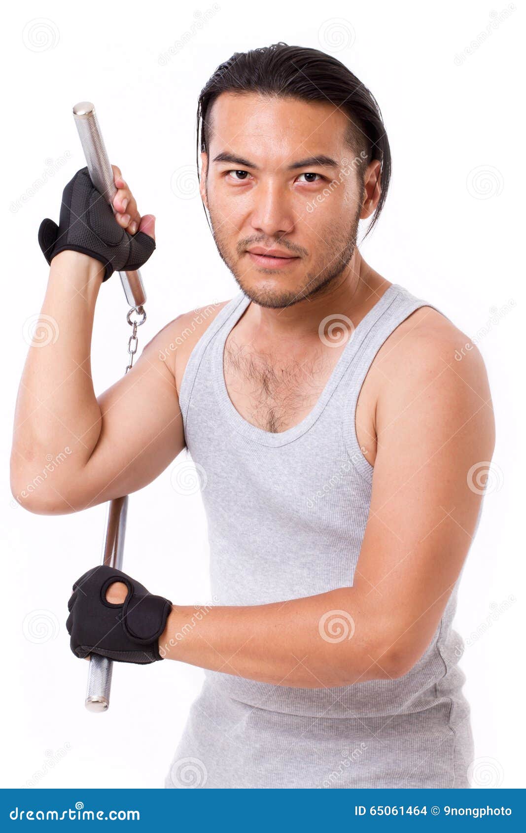 Asian Kung Fu Man with Chainsticks Stock Photo - Image of muscle, adult ...