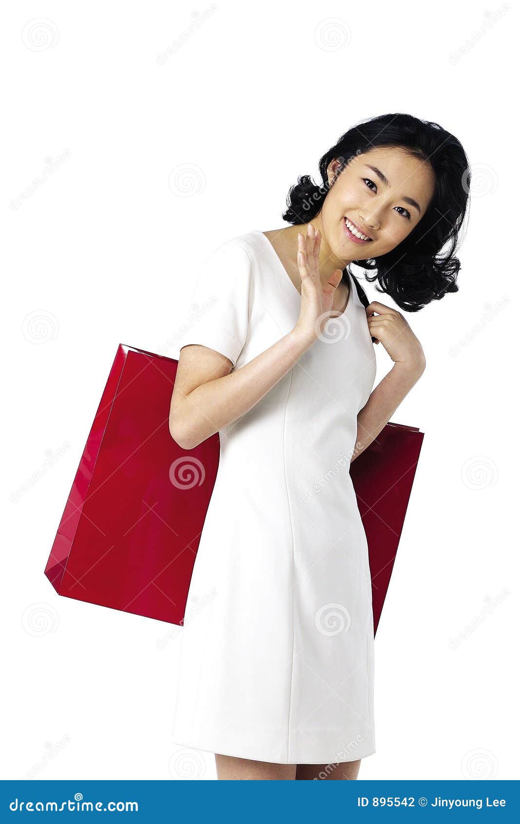 Asian Lady stock photo. Image of waving, lady, shopping - 895542