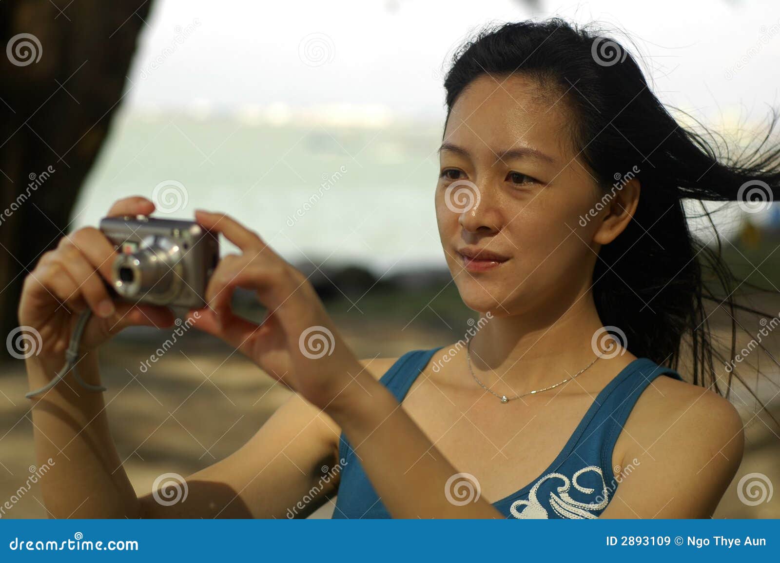 Asian Lady with Camera stock image. Image of happy, digital - 2893109