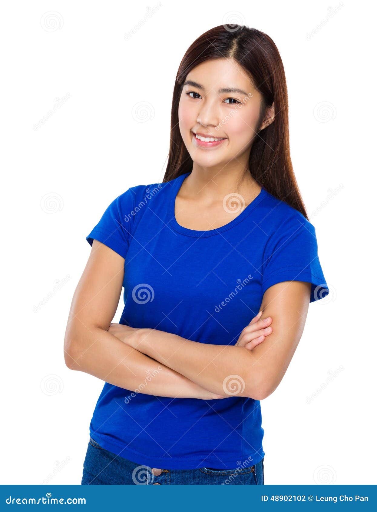Asian lady portrait stock photo. Image of casual, folded - 48902102