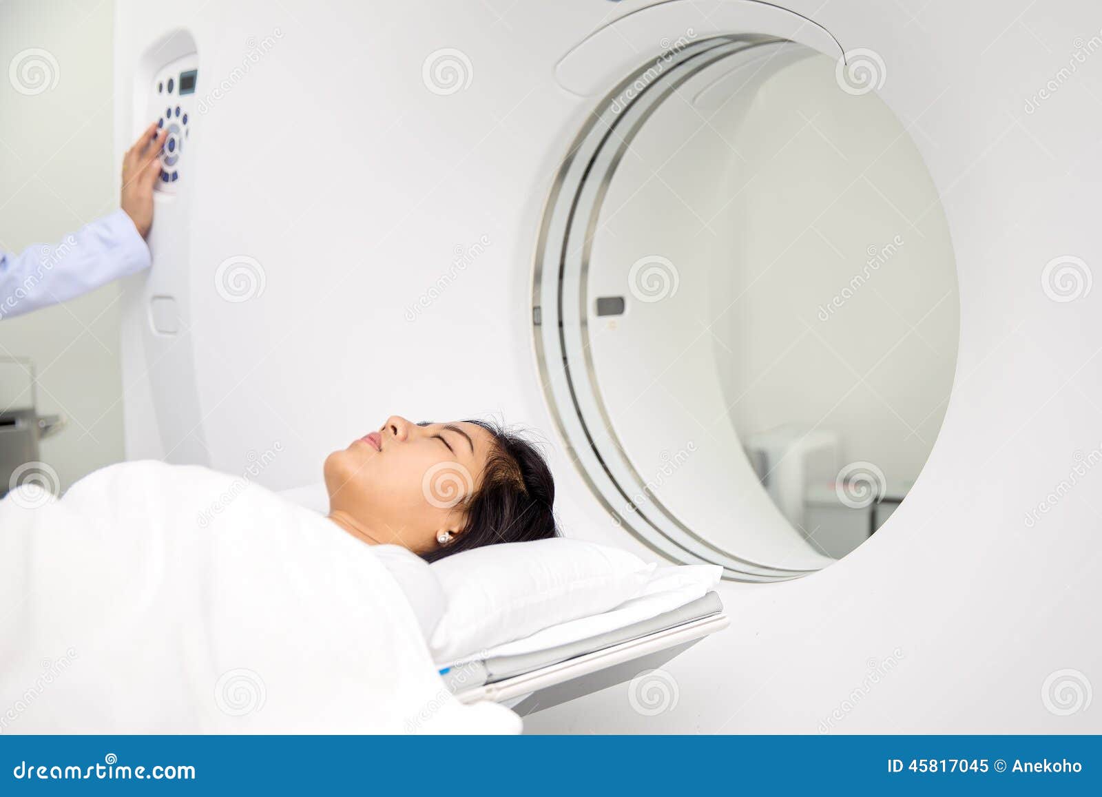 Asian Lady Woman Patient Have Abnormal Enlargement Of Thyroid Gland ...