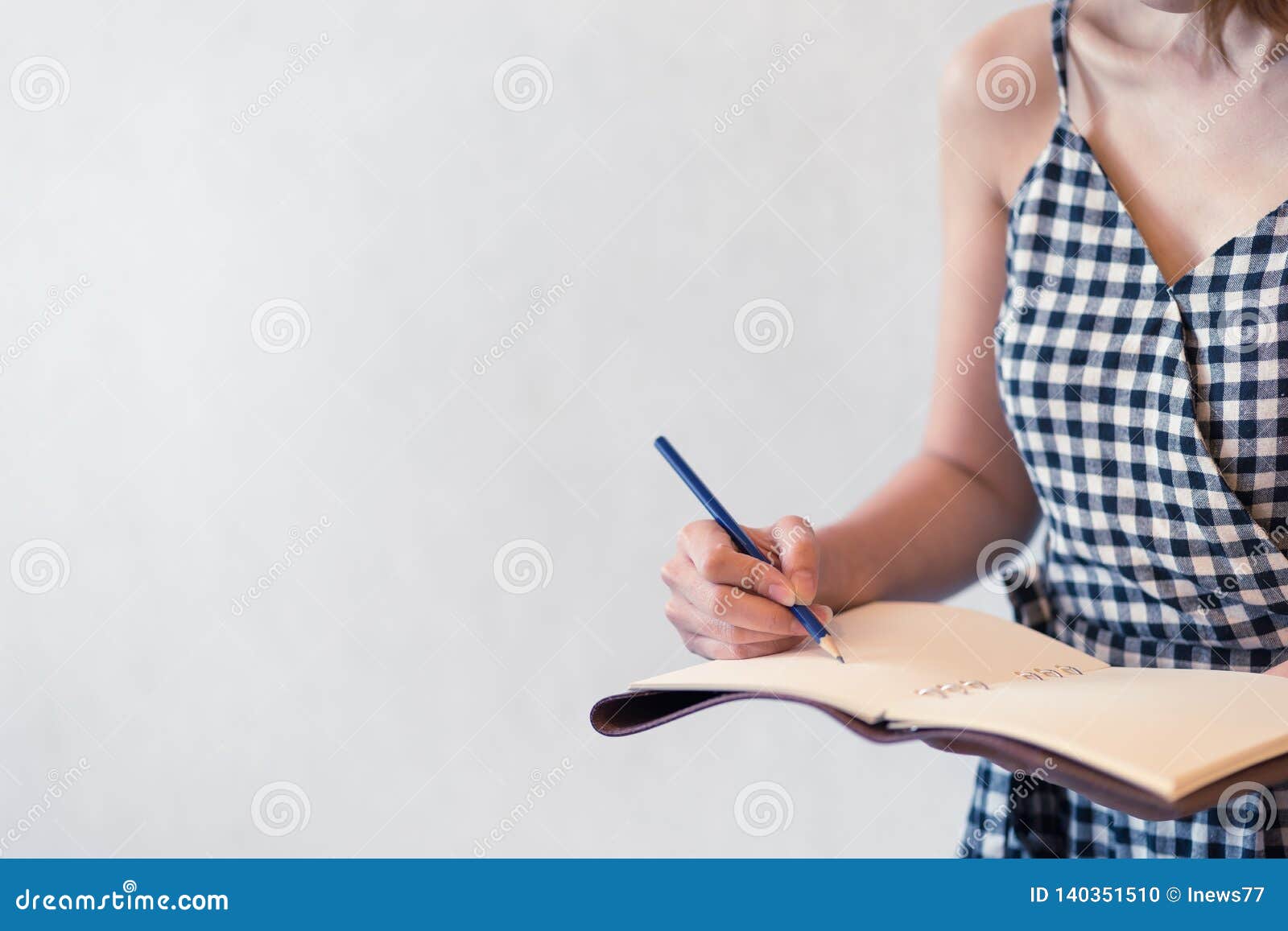 Asian Lady Writing Notebook Diary Concept and Working Planning Concept ...