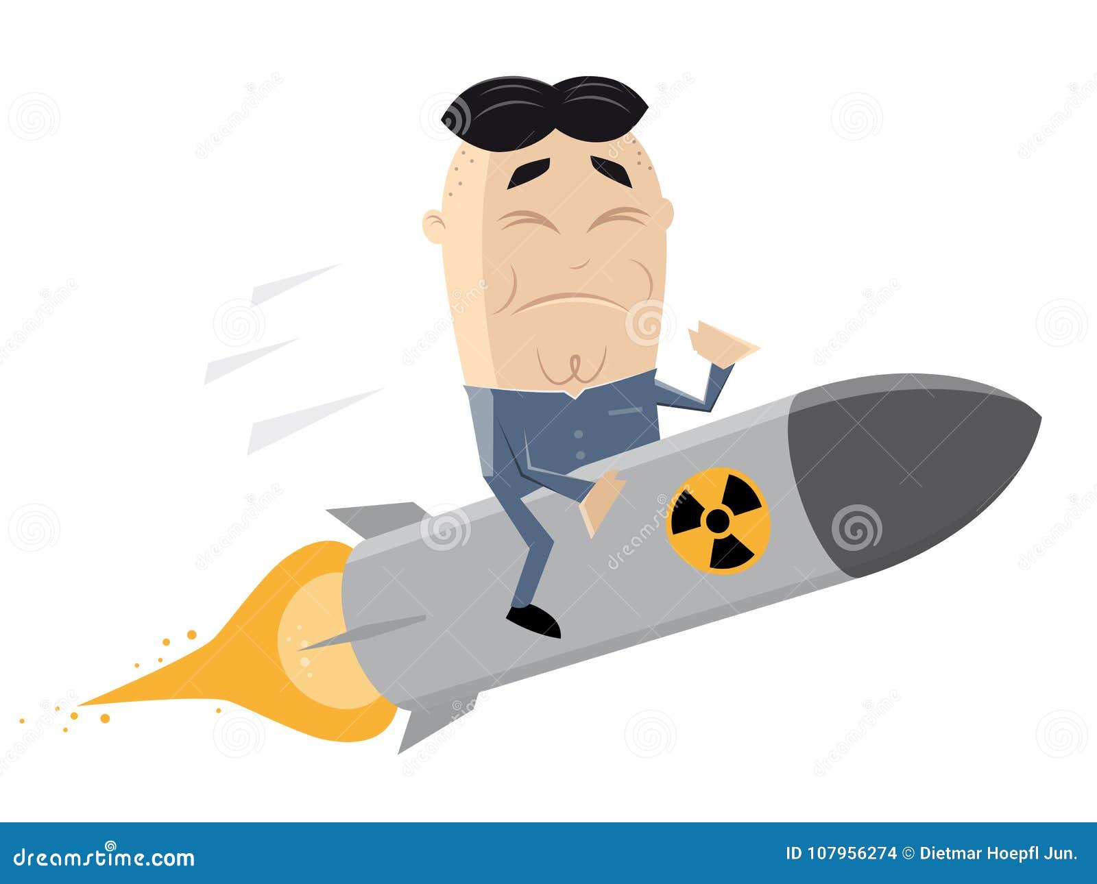 Asian Leader Riding an Atomic Bomb Stock Vector - Illustration of ...