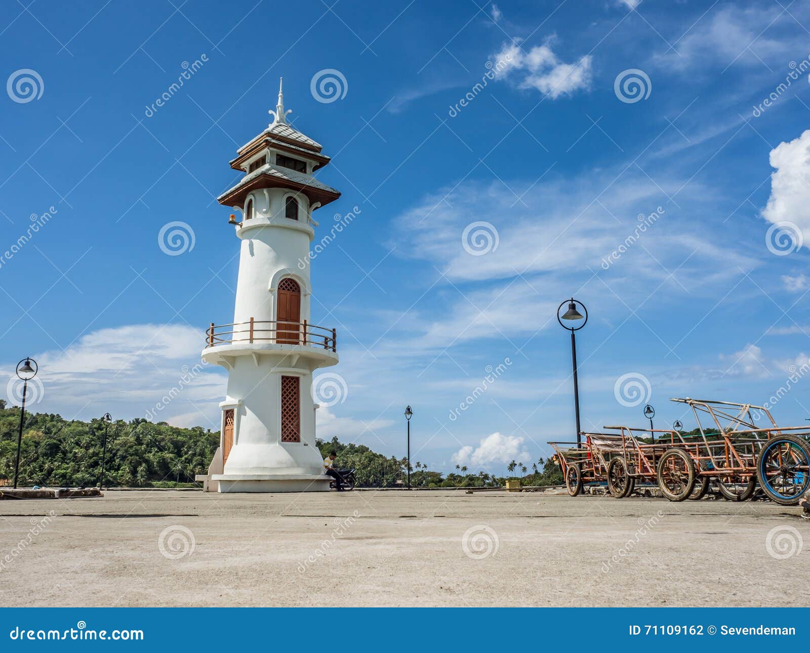 Asian Lighthouse on Daylight. Stock Photo - Image of beautiful, summer ...