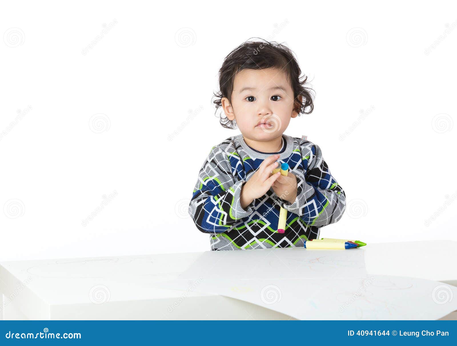 Asian little boy drawing stock photo. Image of learn - 40941644