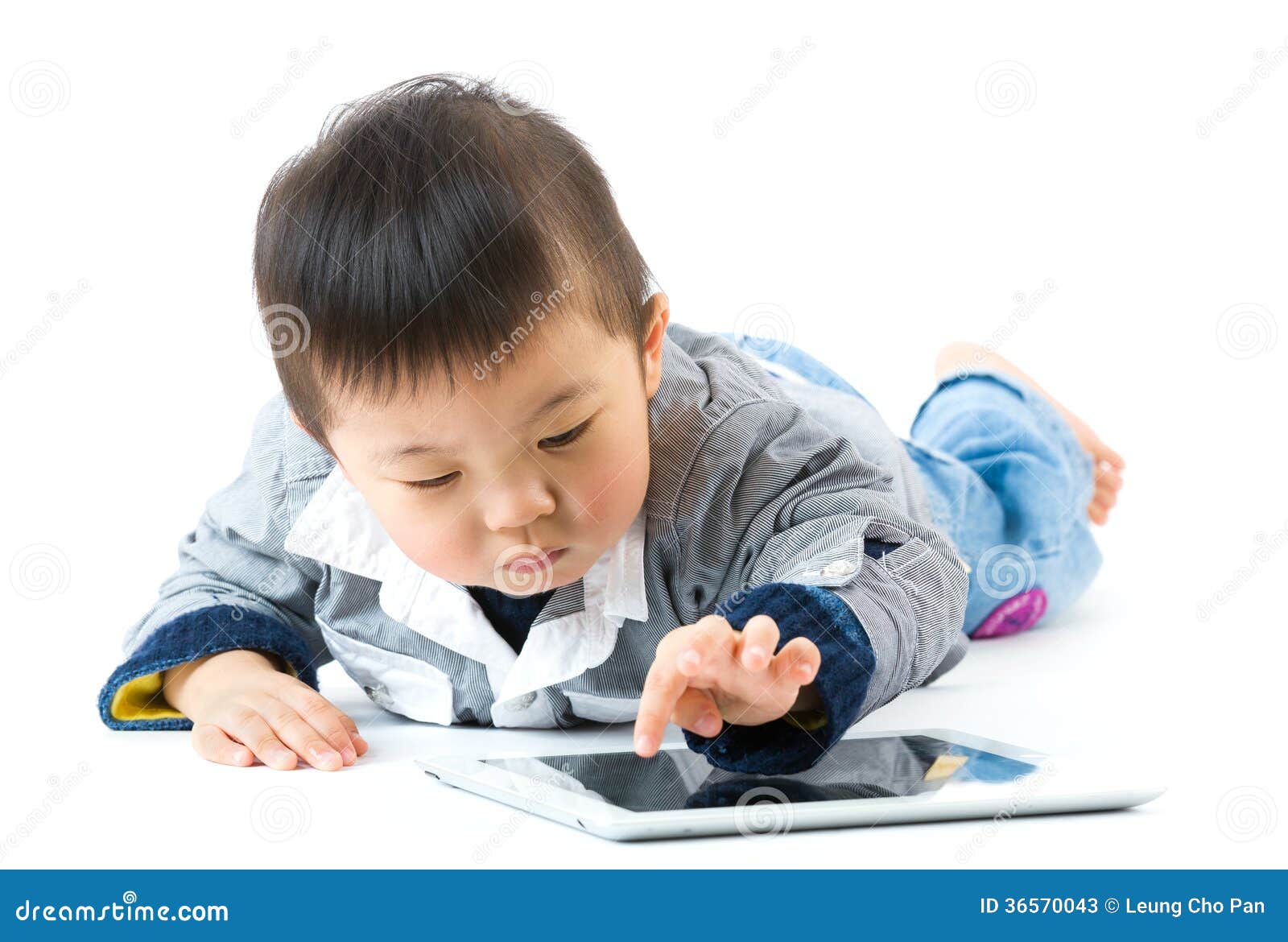 Asian Little Boy Using Digital Tablet Stock Image - Image of babe, cute ...