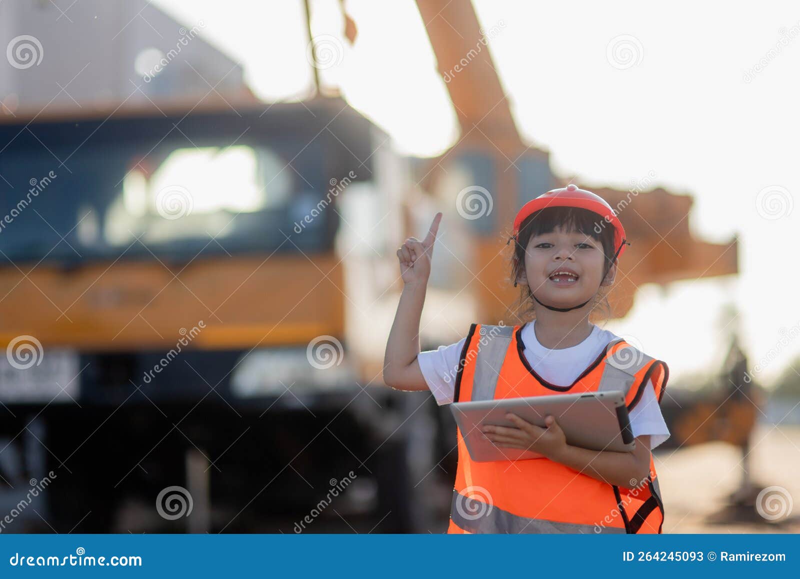 Asian Little Girl Future Engineers Stock Image - Image of build ...