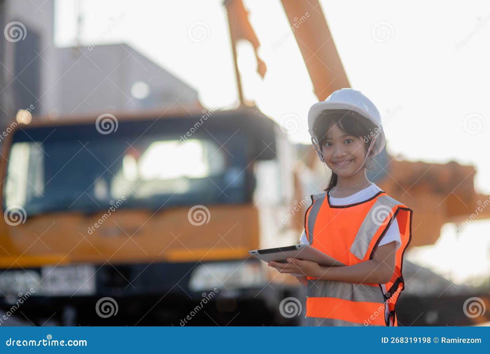 Asian Little Girl Future Engineers Stock Photo - Image of profession ...