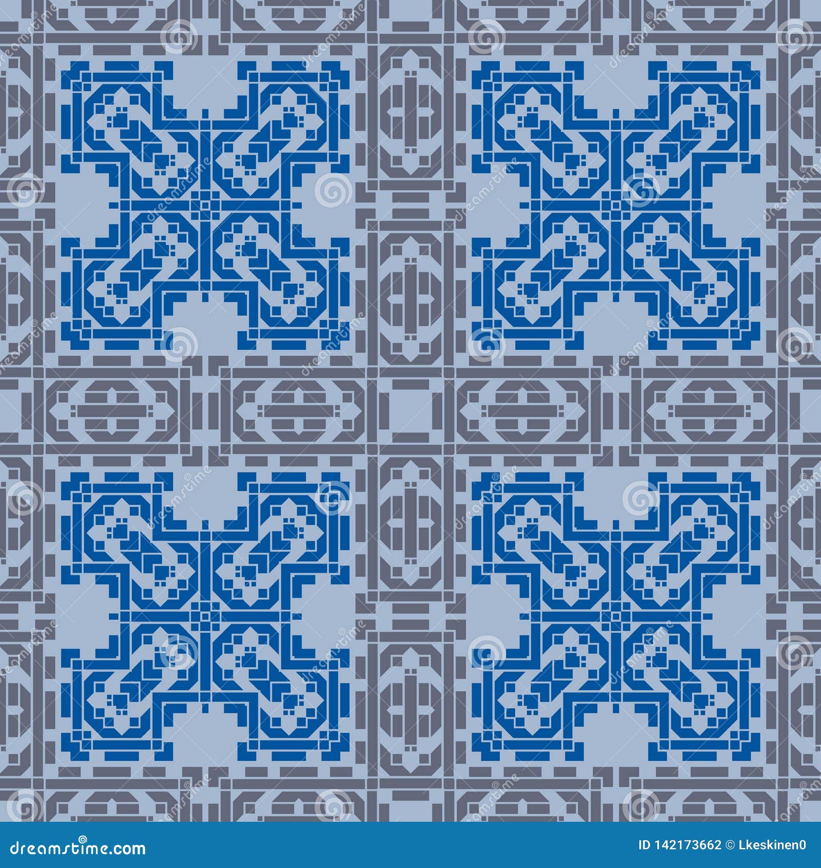 Asian Look Square Geometric Seamless Pattern Stock Vector ...