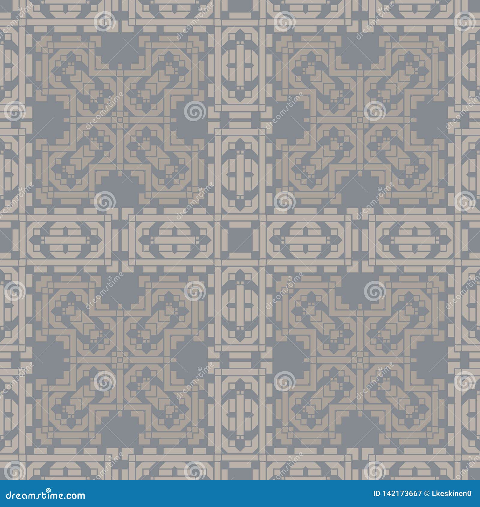 Asian Look Square Geometric Seamless Pattern Stock Vector ...