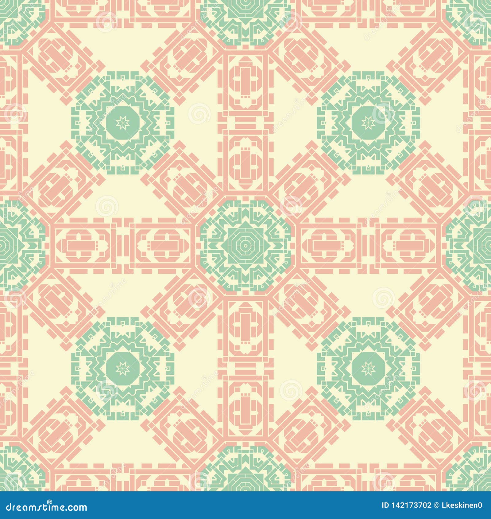 Asian Look Square Geometric Seamless Pattern Stock Vector ...