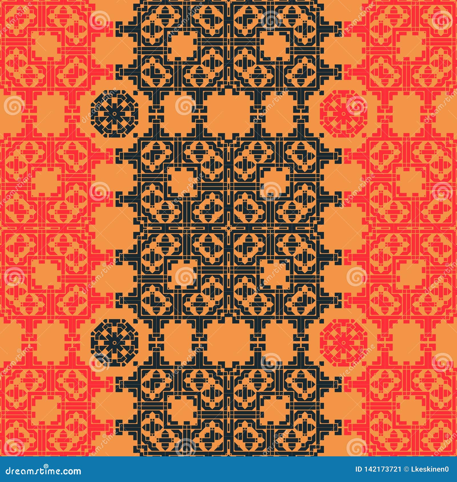 Asian Look Square Geometric Seamless Pattern Stock Vector ...