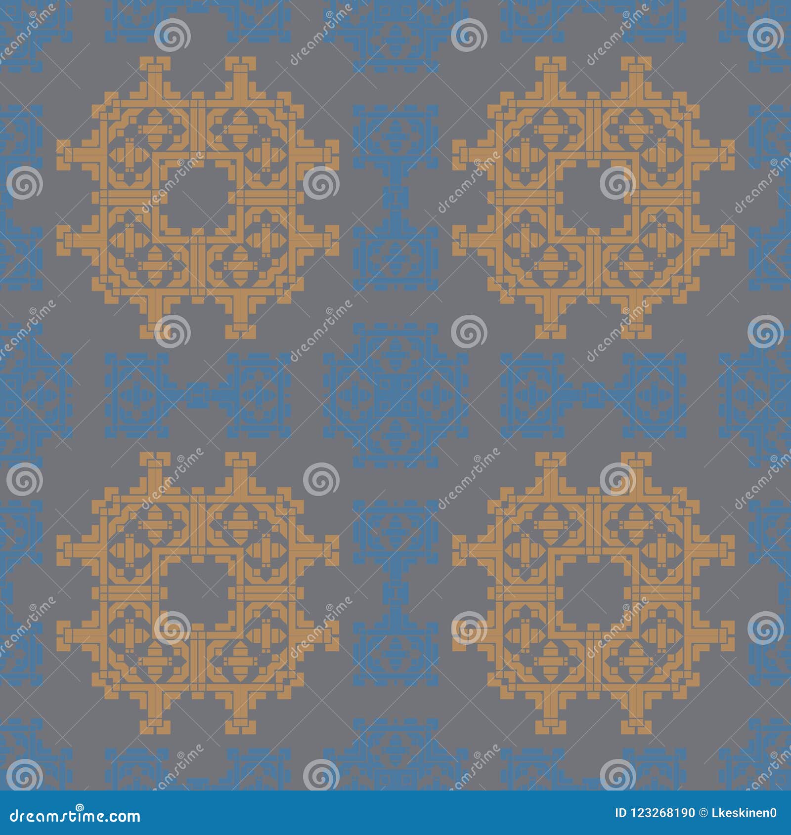 Asian Look Square Geometric Seamless Pattern Stock Vector ...