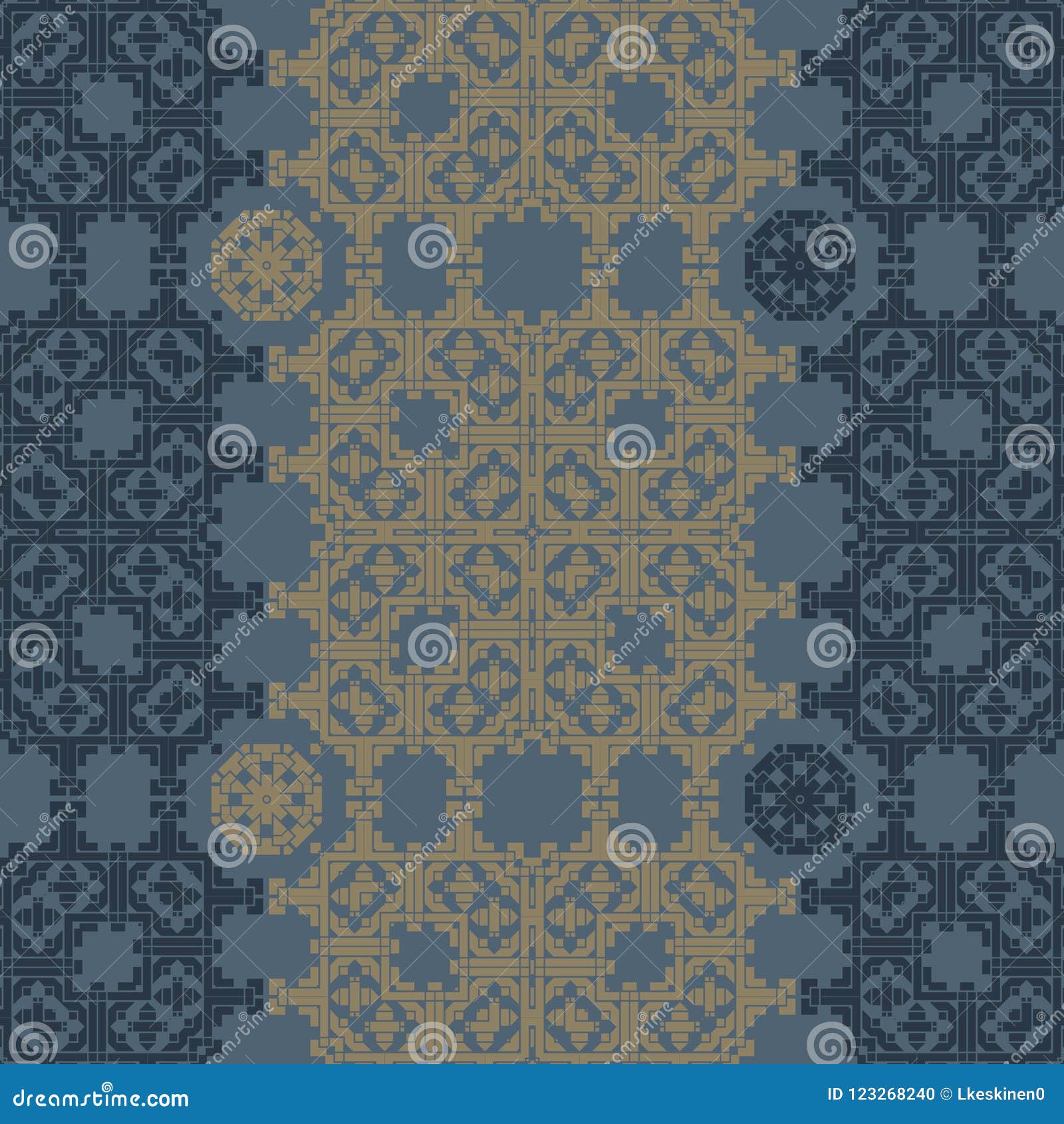 Asian Look Square Geometric Seamless Pattern Stock Vector ...