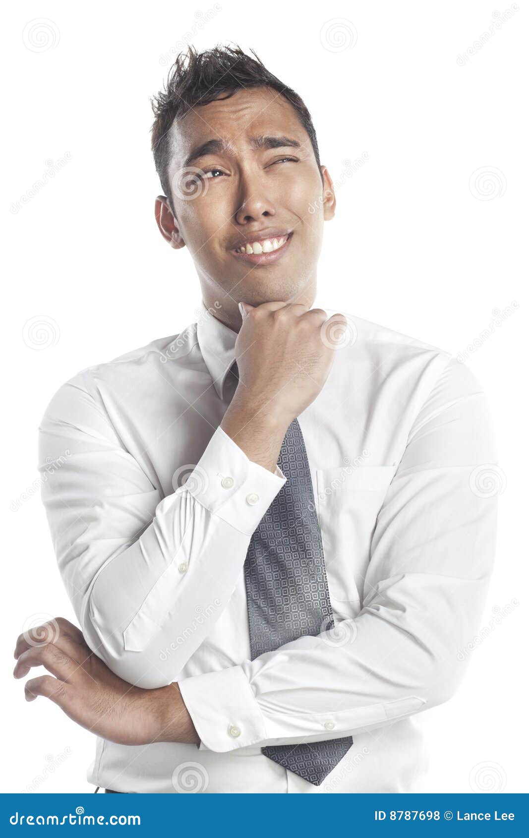 Asian Malay Man Smiling with a Puzzled Expression Stock Photo - Image ...