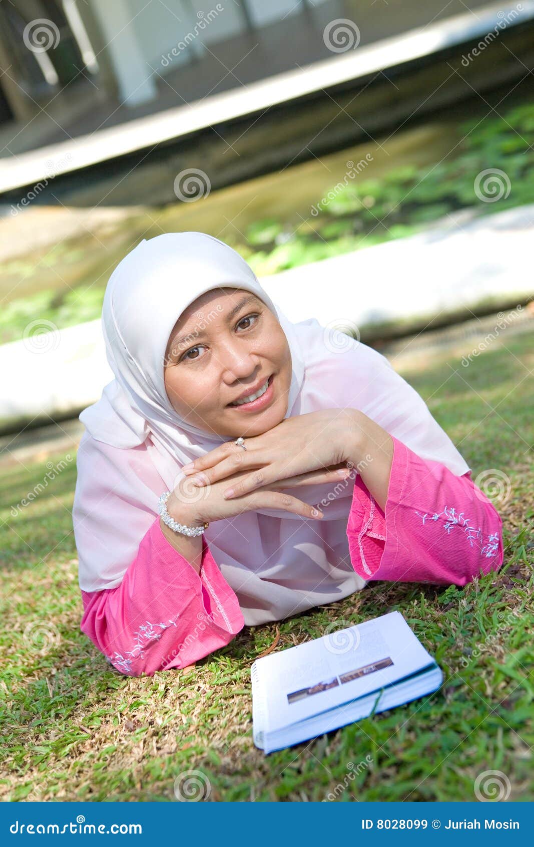 Asian Malay Muslim Woman Reading Stock Image - Image of contentment ...