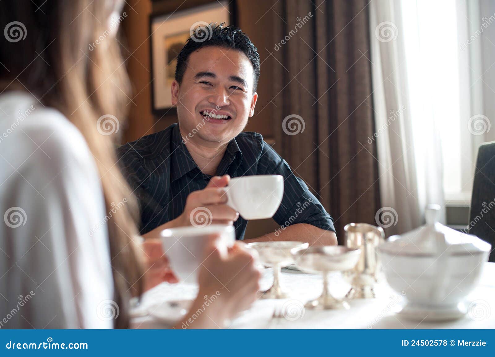 Asian Male at a Cafe stock photo. Image of gathering - 24502578