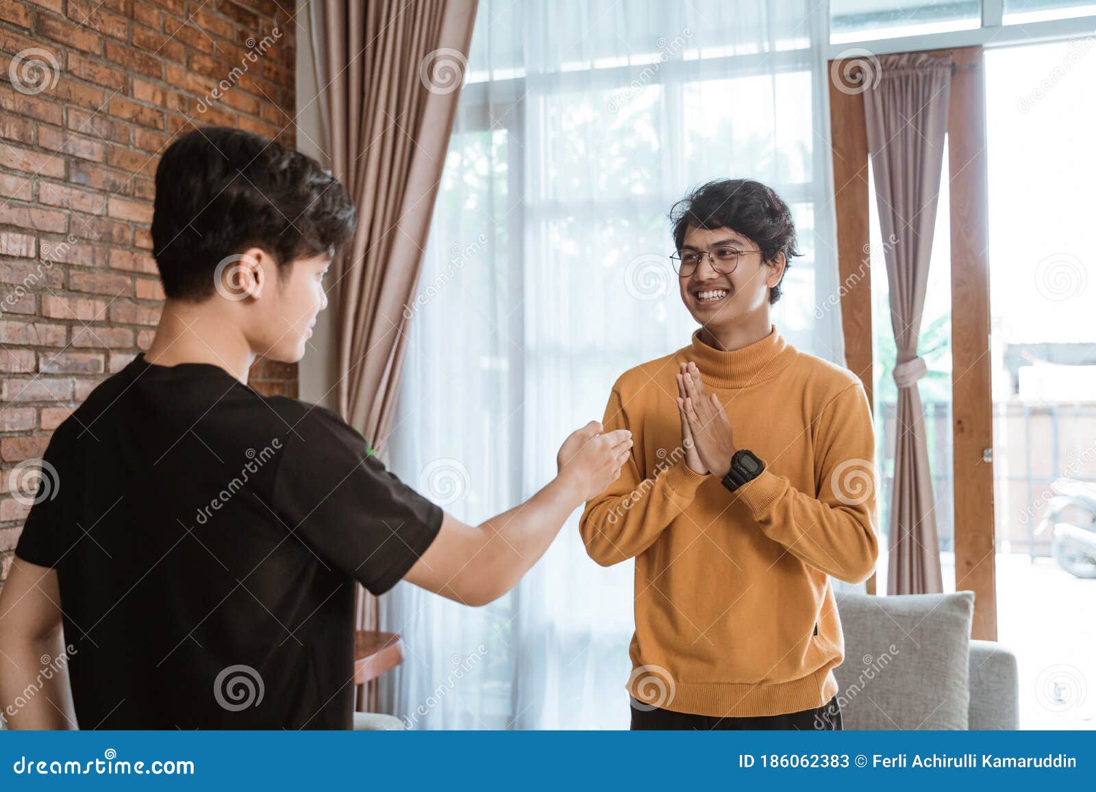 Asian Male Guests Refuse To Shake Hands Stock Image - Image of gesture ...