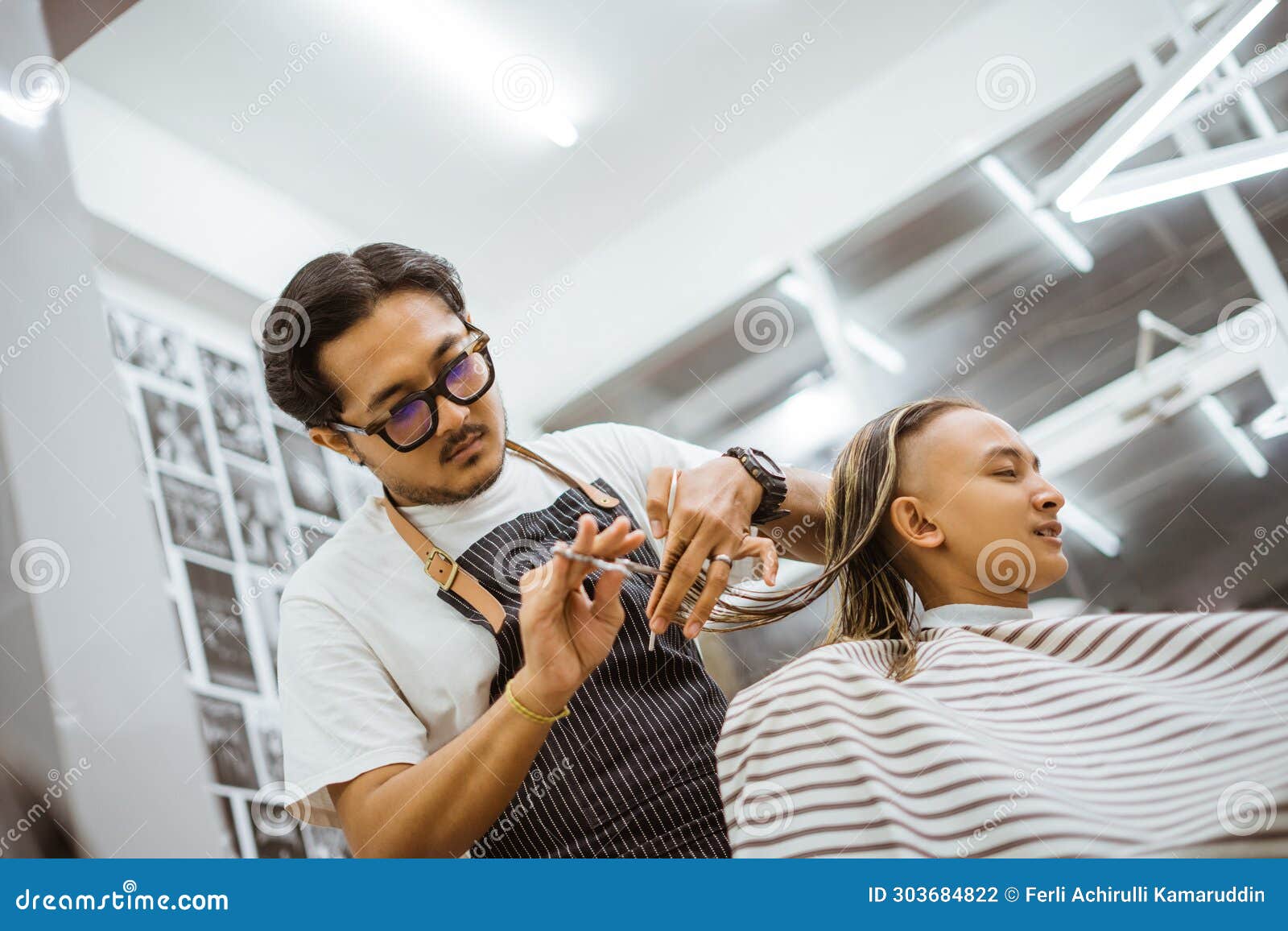 Asian Male Hairstylist Cutting His Customer Hair Stock Photo - Image of ... Asian Male Hairstylist Cutting His Customer Hair Stock Photo - Image of ...
