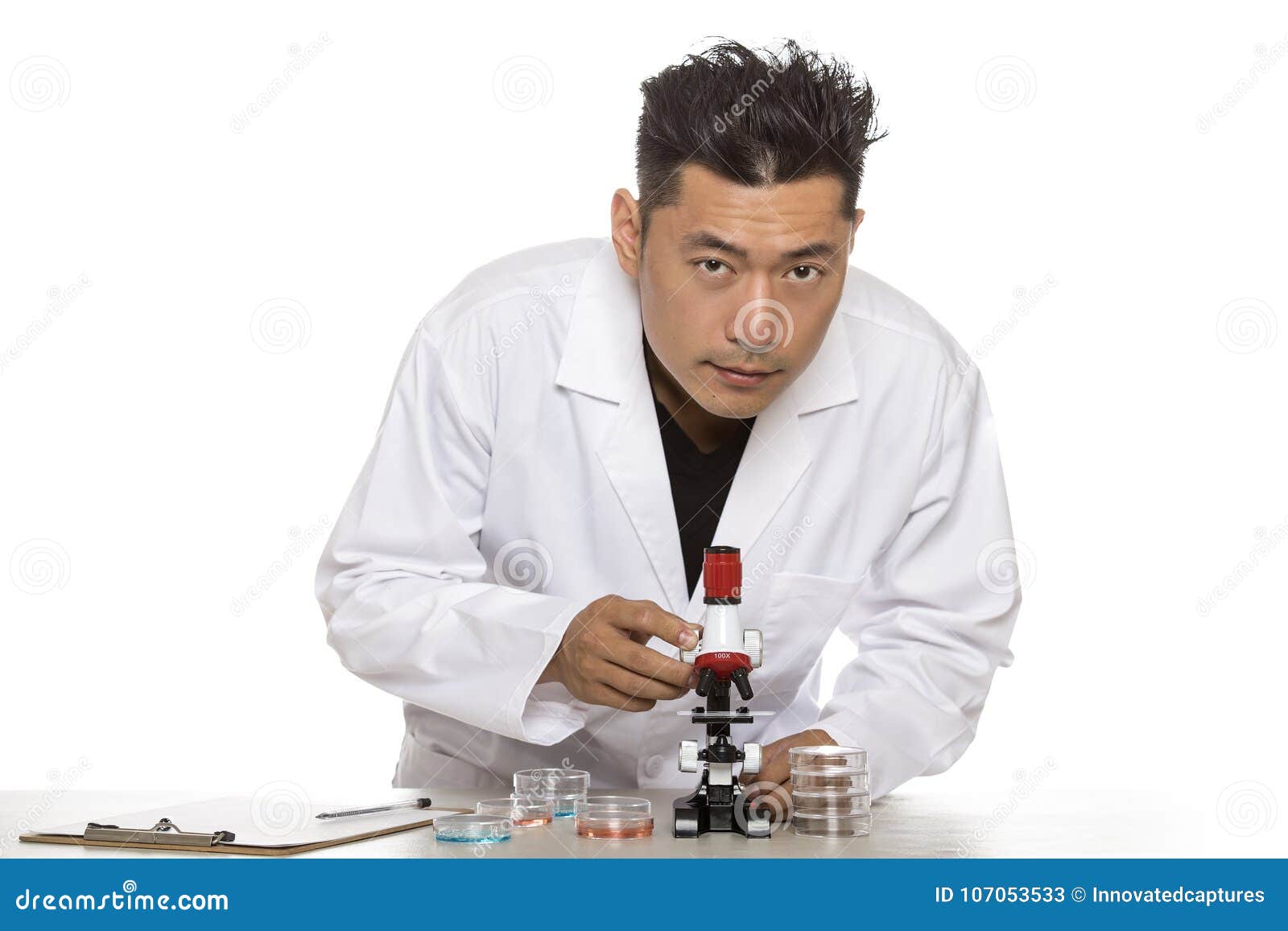 Asian Bio Engineer or Scientist Doing Research Stock Image - Image of ...