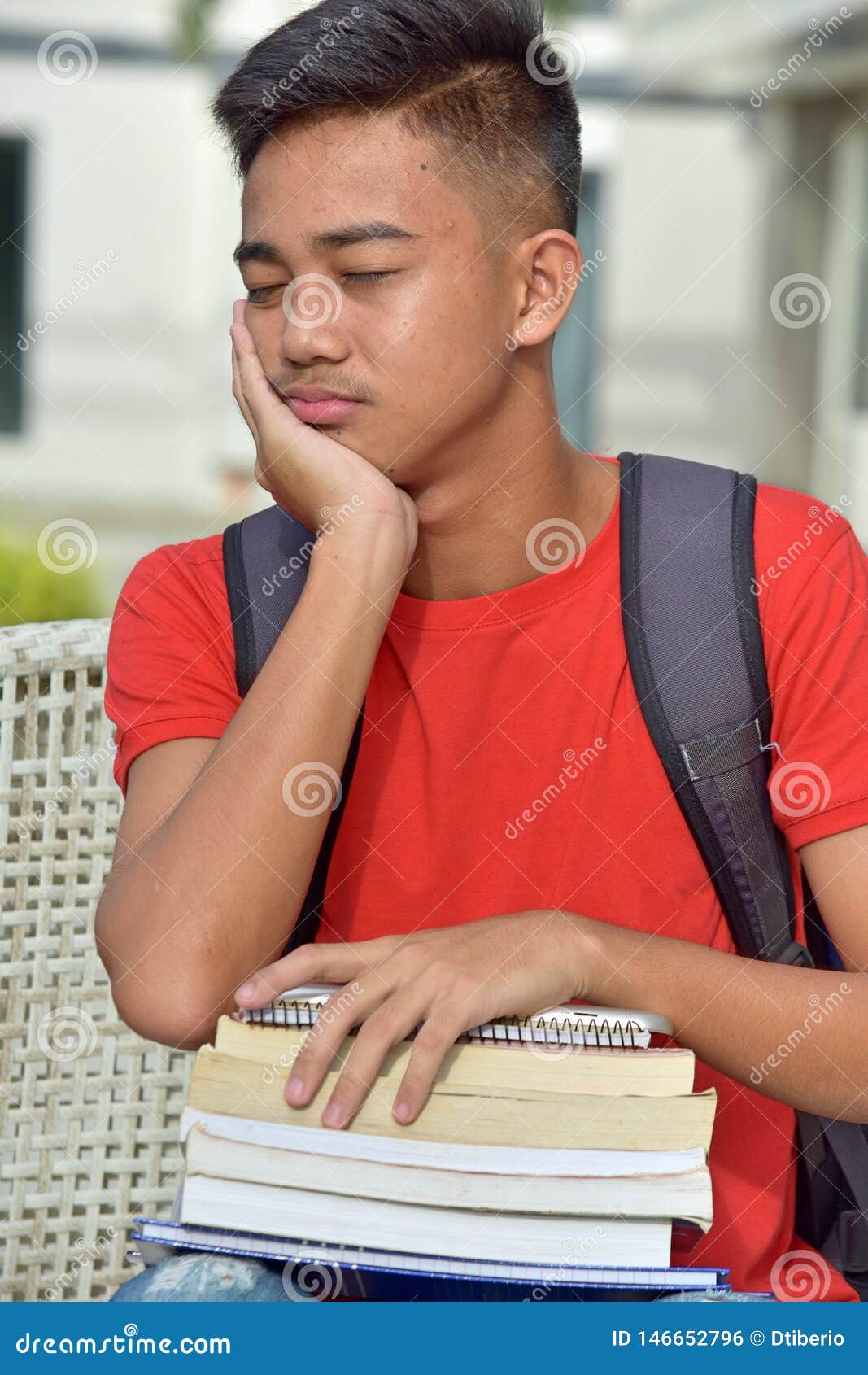Asian Male Student and Sadness Stock Photo - Image of college, sadness ...