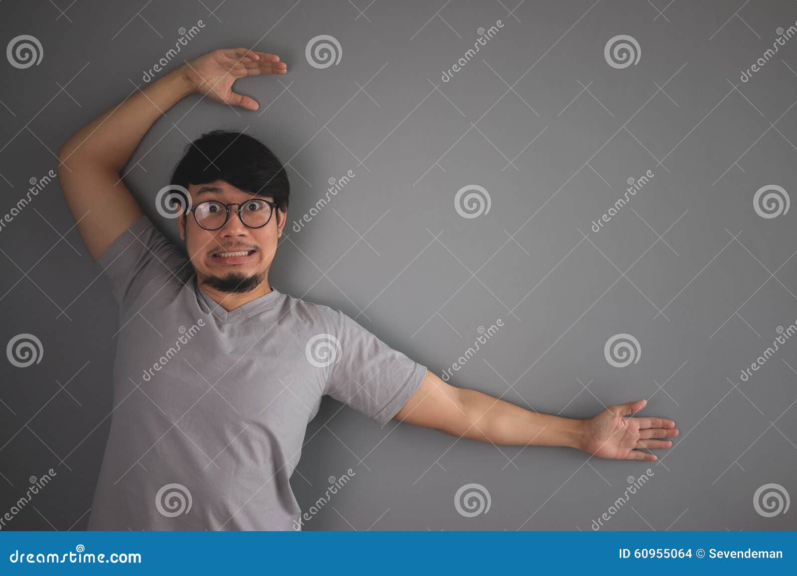 Asian man being pushed. stock photo. Image of business - 60955064