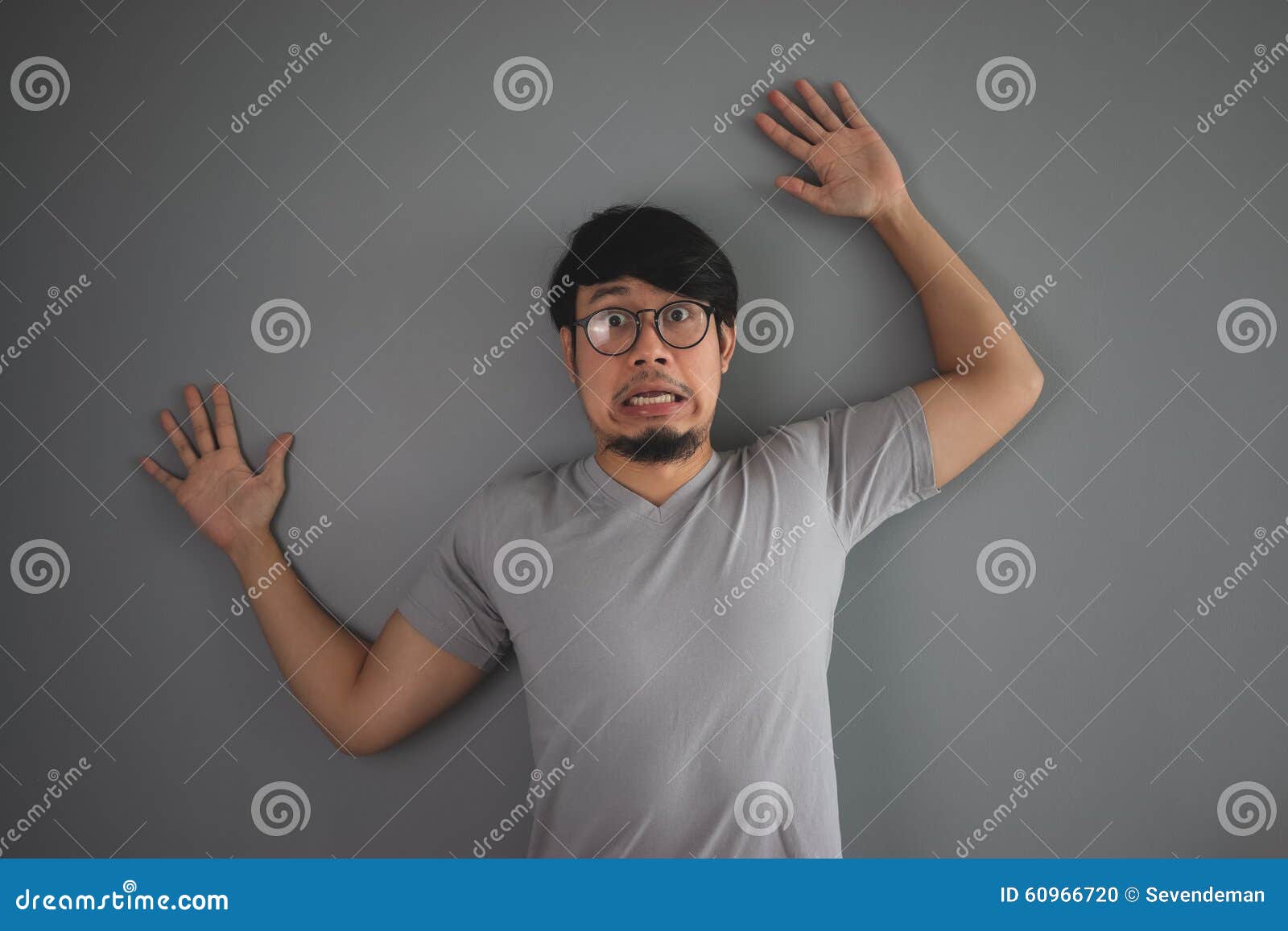 Asian Man Being Pushed To the Wall. Stock Photo - Image of person ...