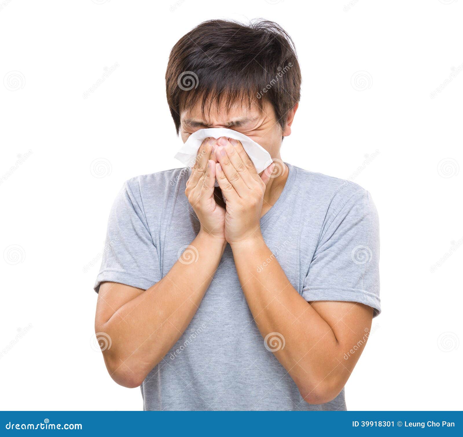 Asian man blowing nose stock image. Image of lifestyle - 39918301