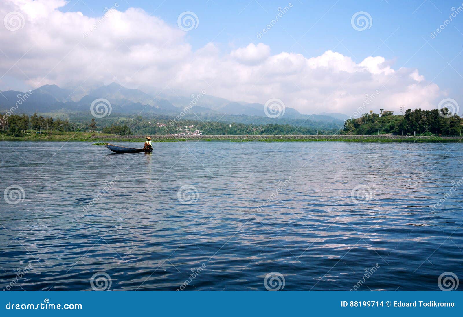 Asian Man Boating on the River at Daytime. Stock Photo - Image of water ...