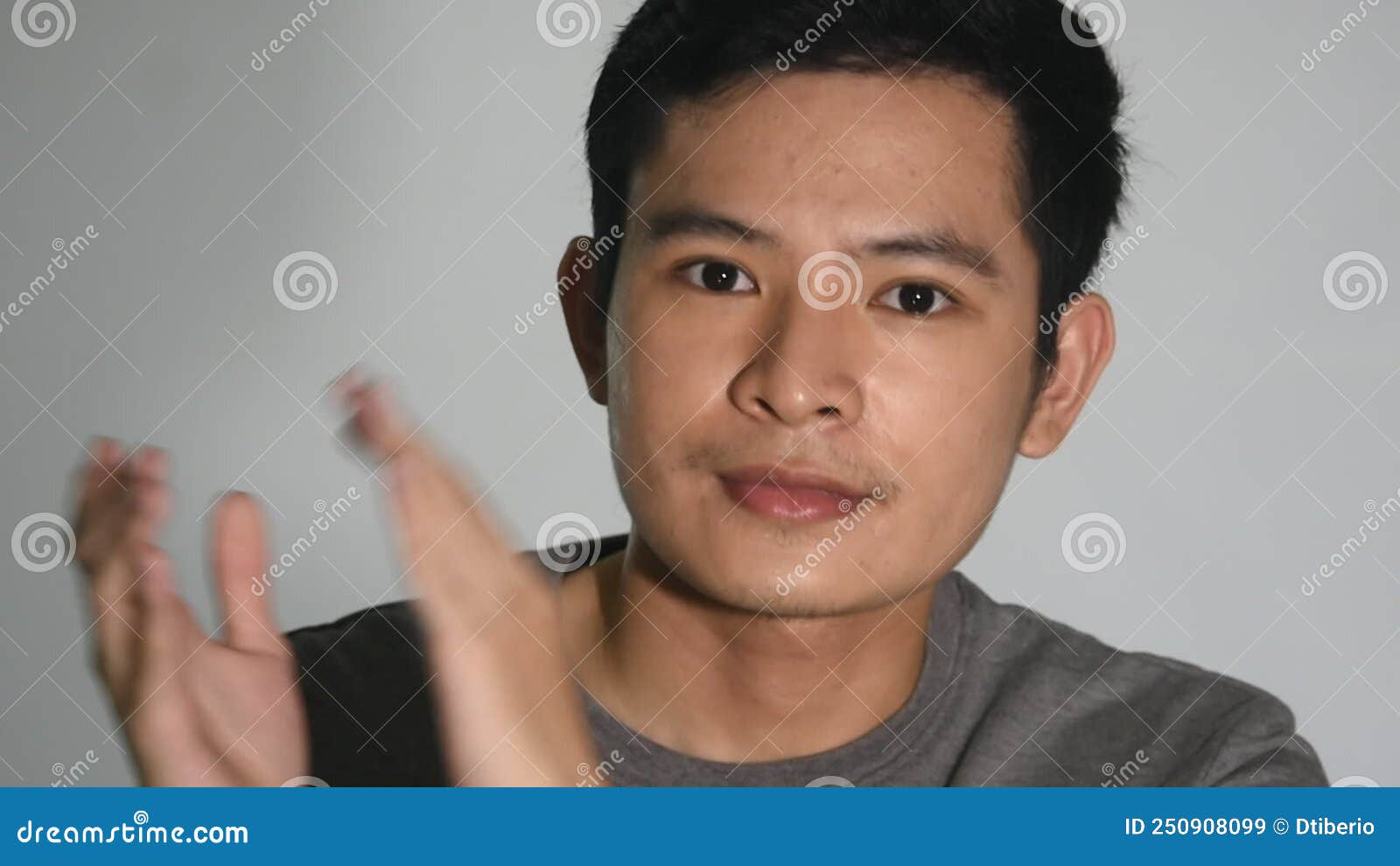 An Asian Man Clapping Closeup Isolated Stock Video - Video of asian ...