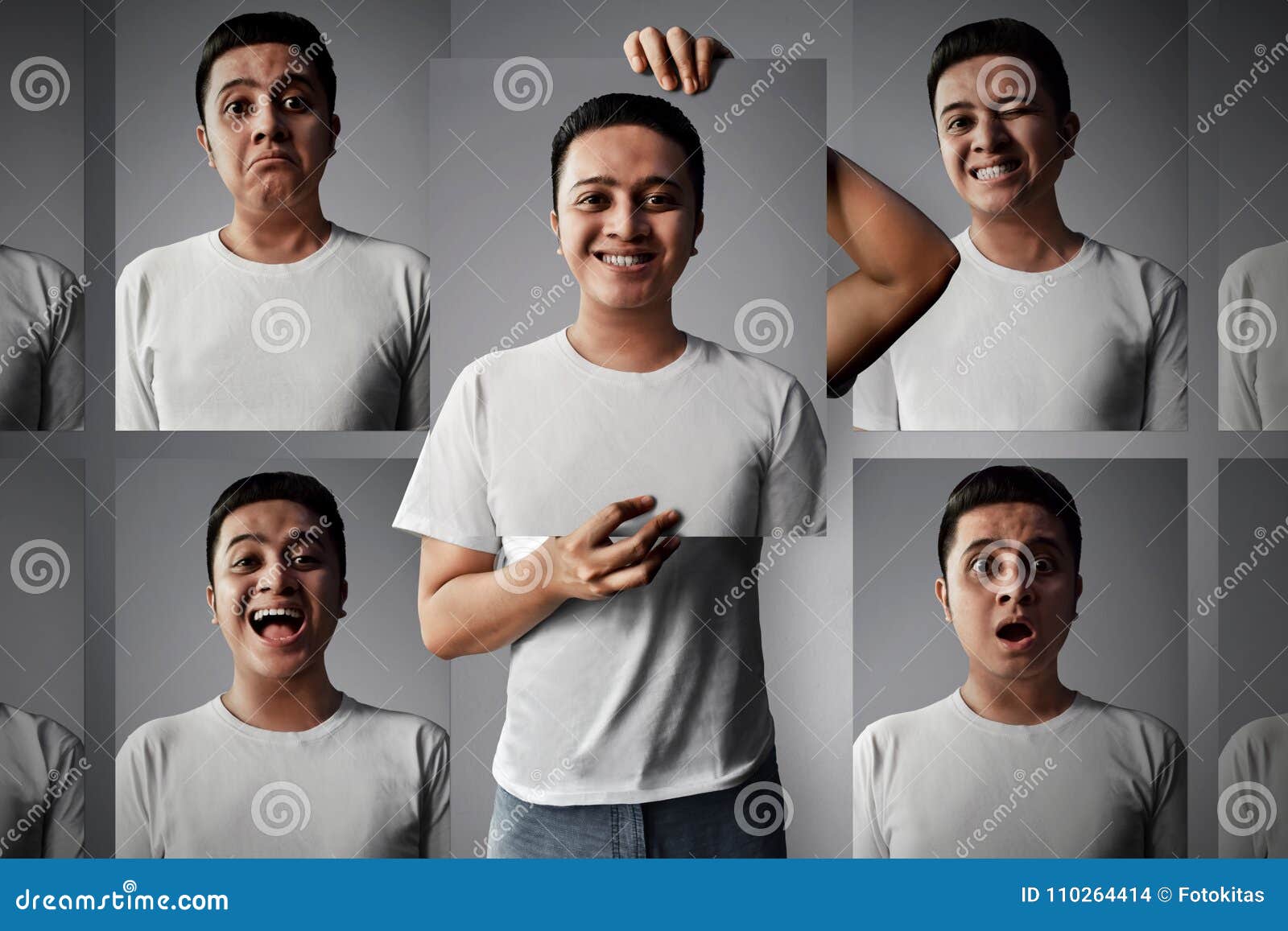 Asian Man with Different Emotion Stock Photo - Image of emotions ...