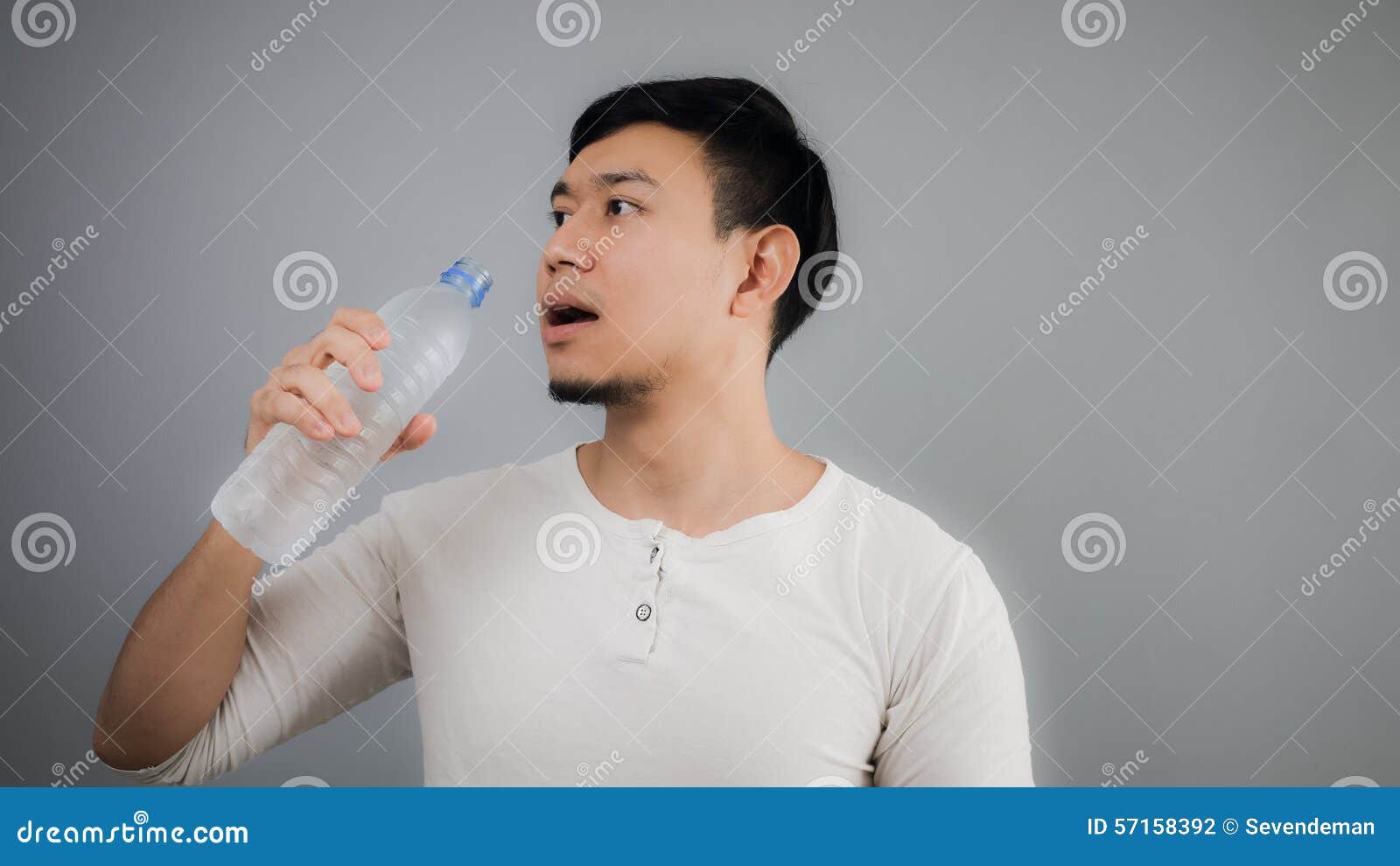 An Asian Man Drinking Water. Stock Photo - Image of person, drink: 57158392