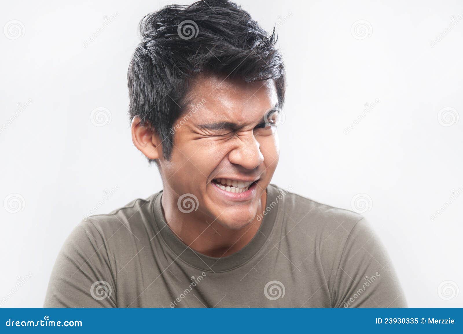 Asian Man Expression Wink stock image. Image of outside - 23930335