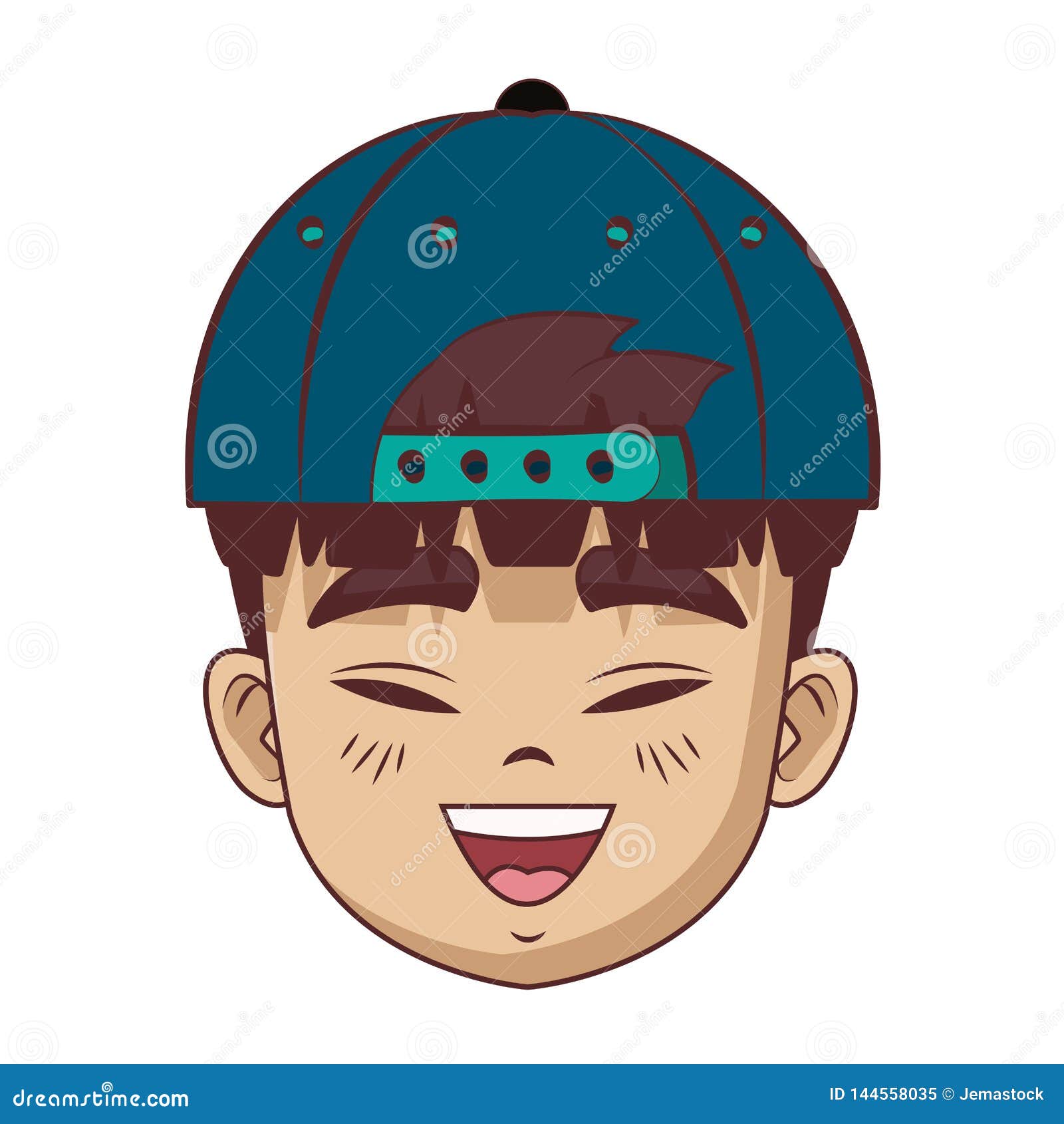 Asian man face stock vector. Illustration of accesory - 144558035