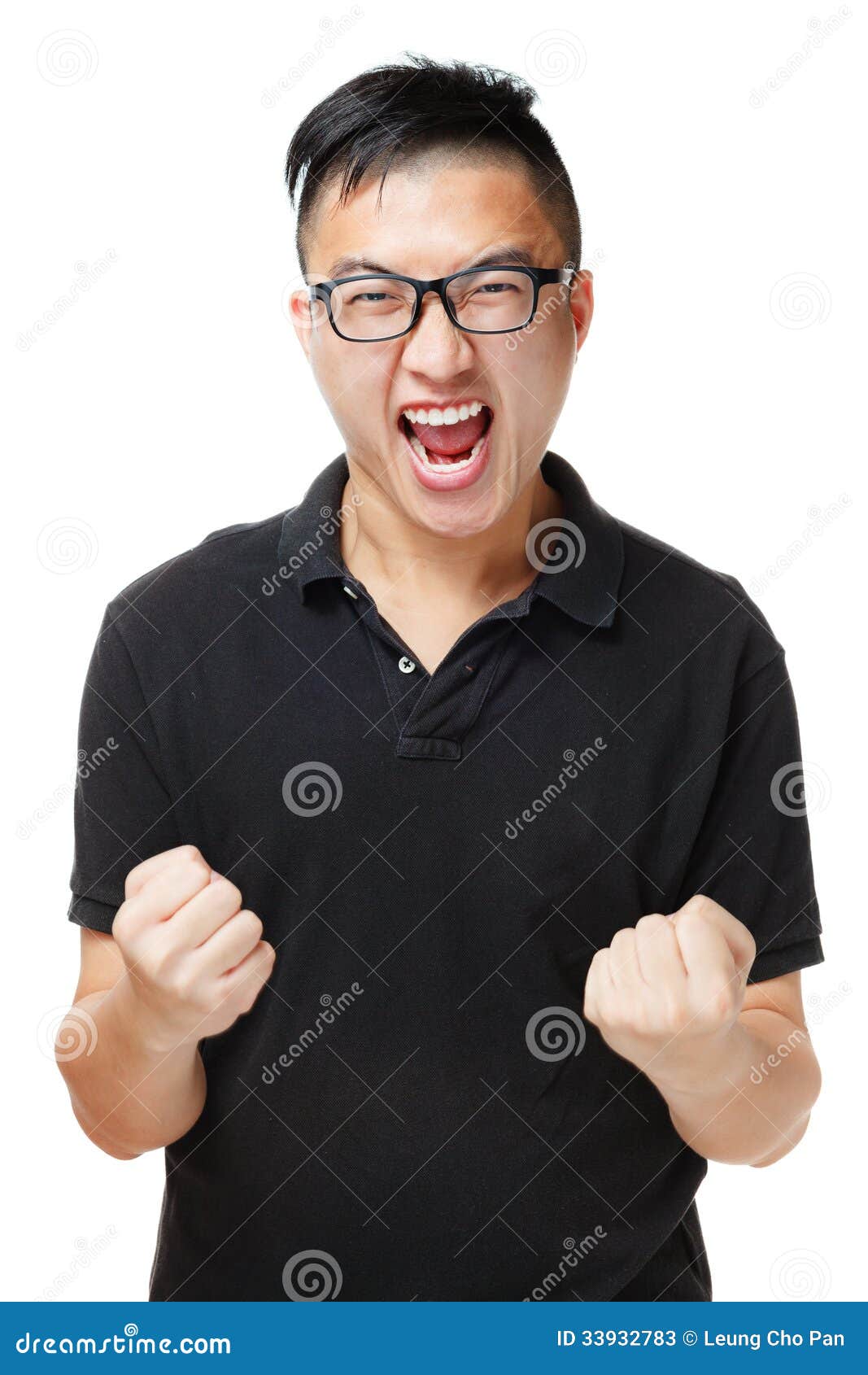 Asian man feeling excited stock image. Image of delighting - 33932783