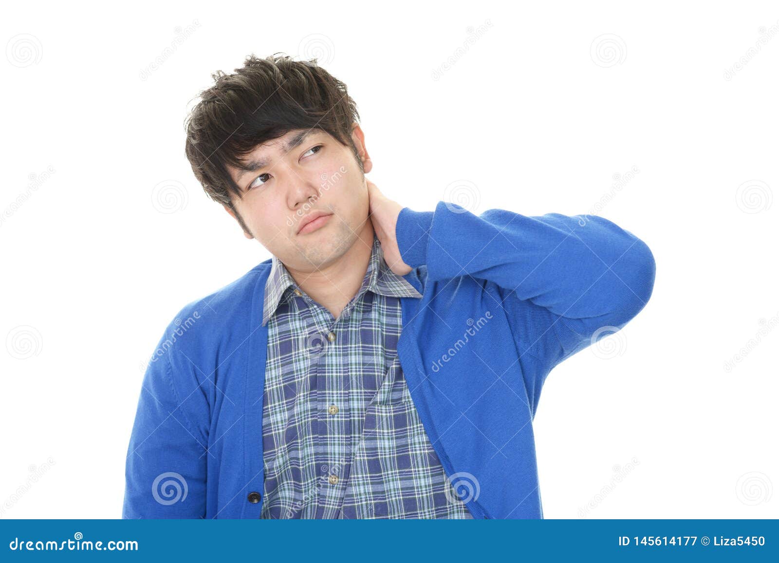 Tired Asian man stock image. Image of hair, depressed - 145614177