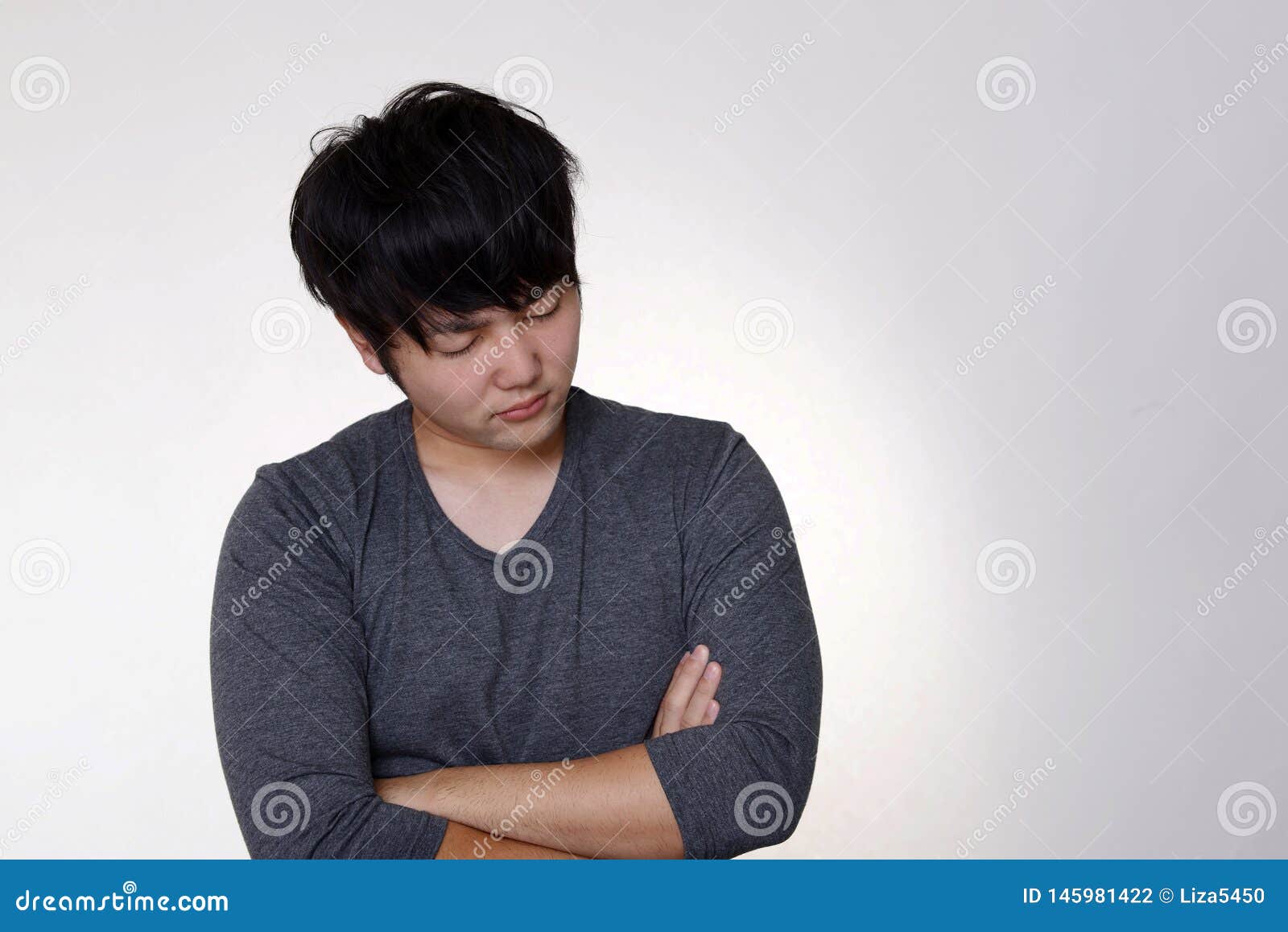 Disappointed Asian man stock photo. Image of lifestyle - 145981422
