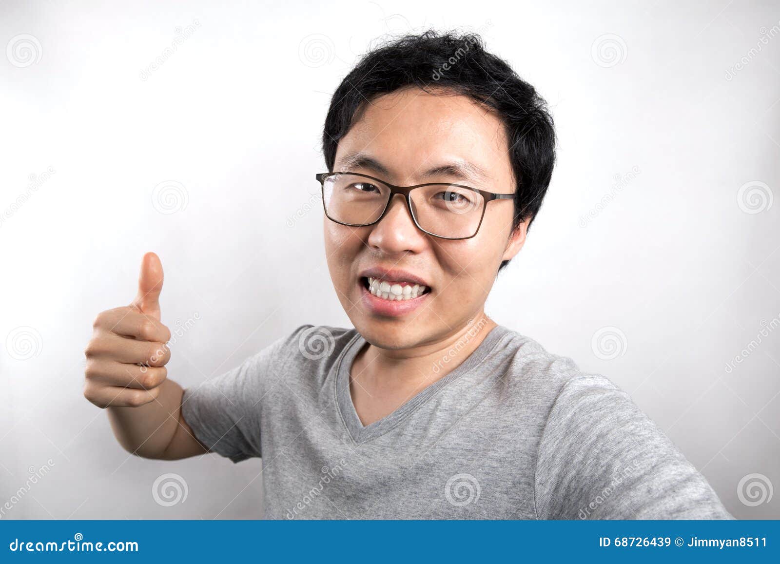 Asian man feels happy stock image. Image of person, people - 68726439