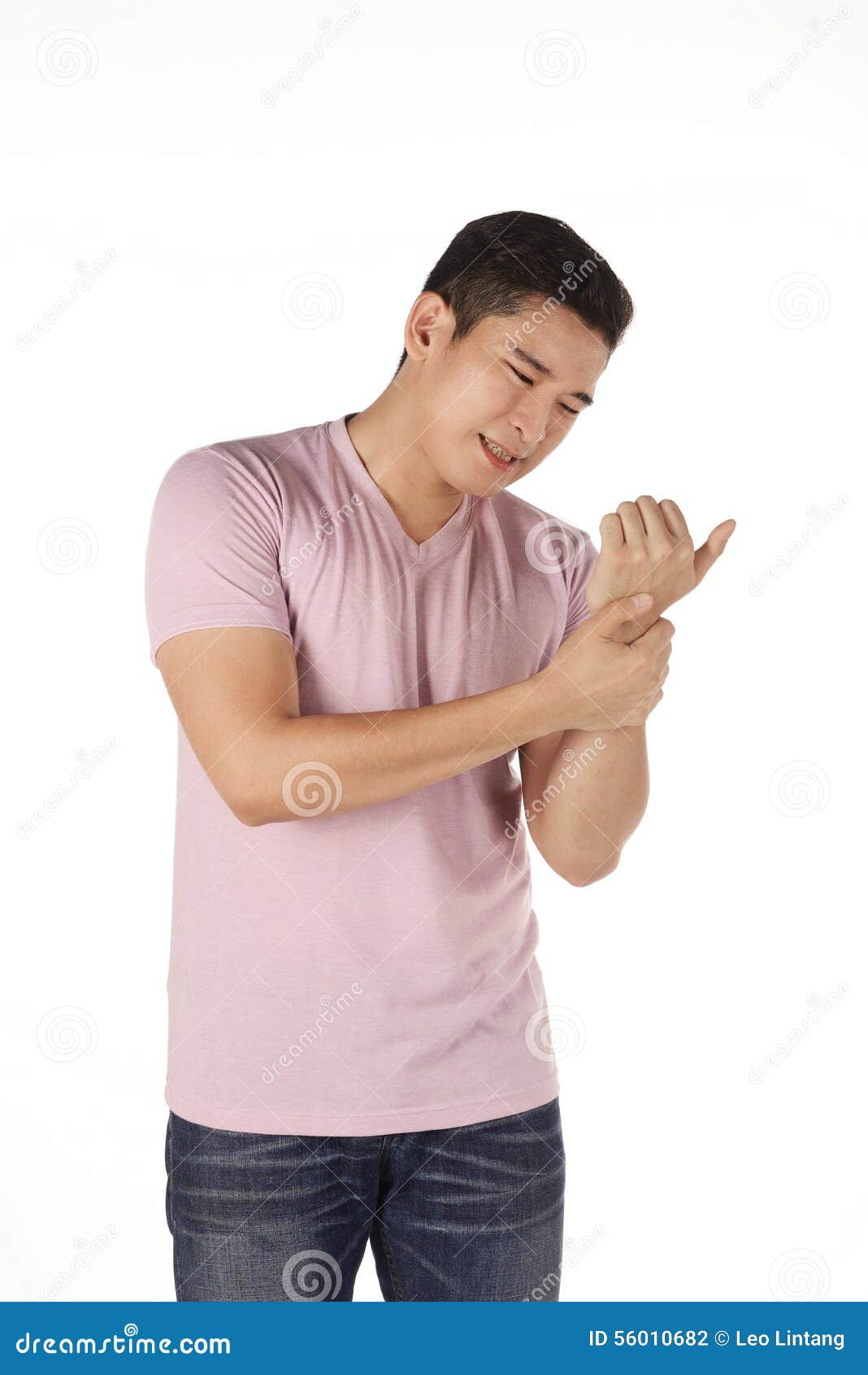 Asian Man Get His Hand Hurt Stock Photo - Image of exhausted ...