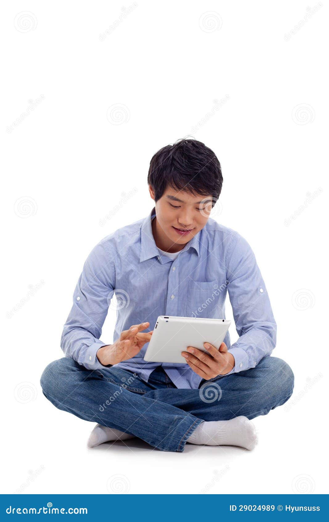 Asian Man Holding Tablet Computer Stock Image - Image of asian ...