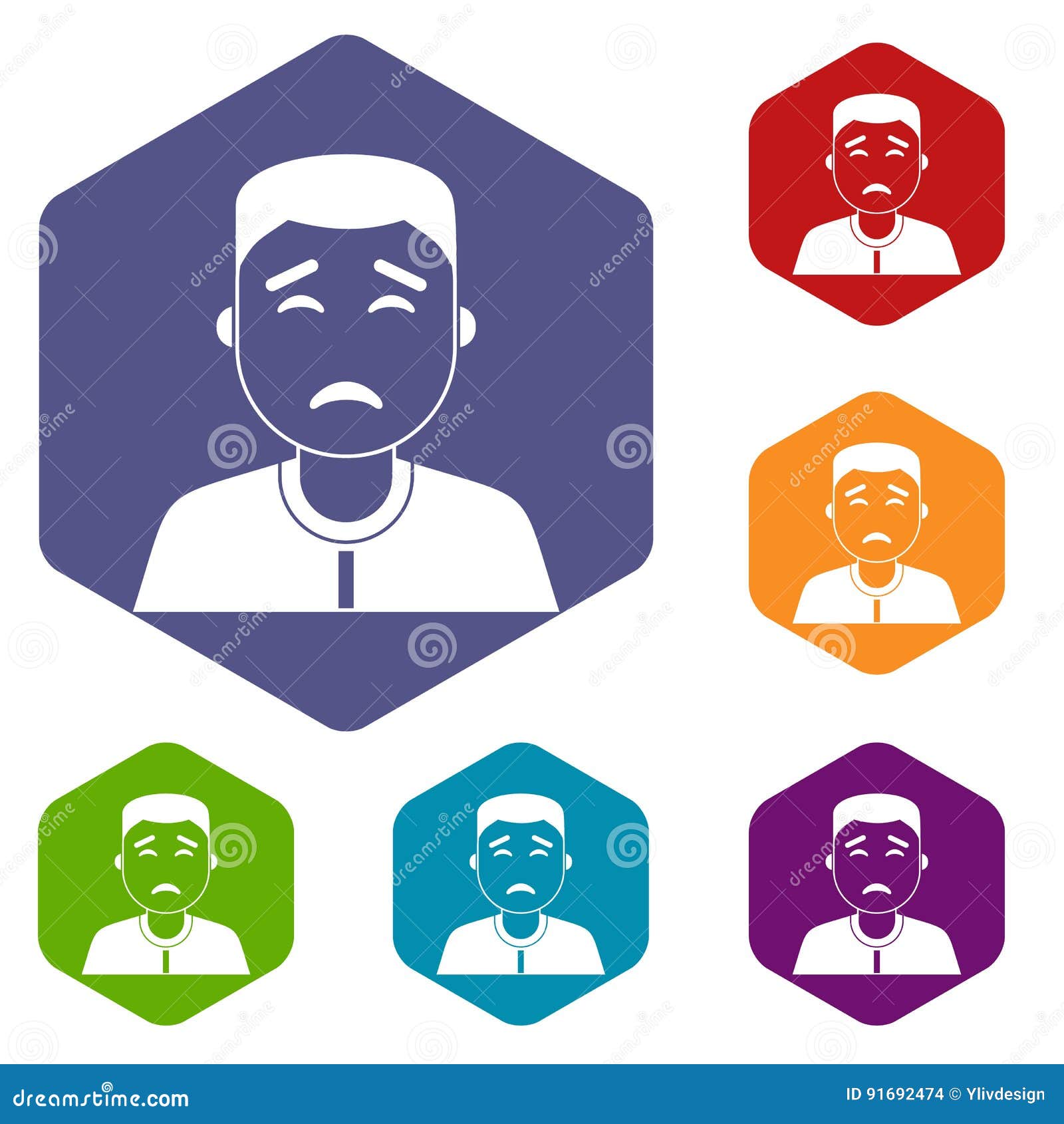 Asian Man Icons Set Hexagon Stock Vector - Illustration of male, ethnic ...