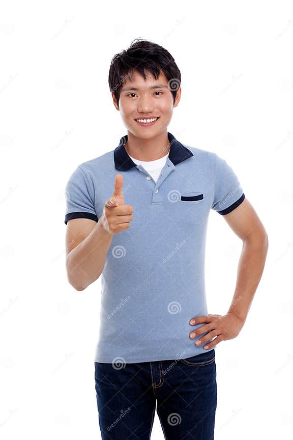 Asian Man Indicate Something. Stock Photo - Image of male, confident ...