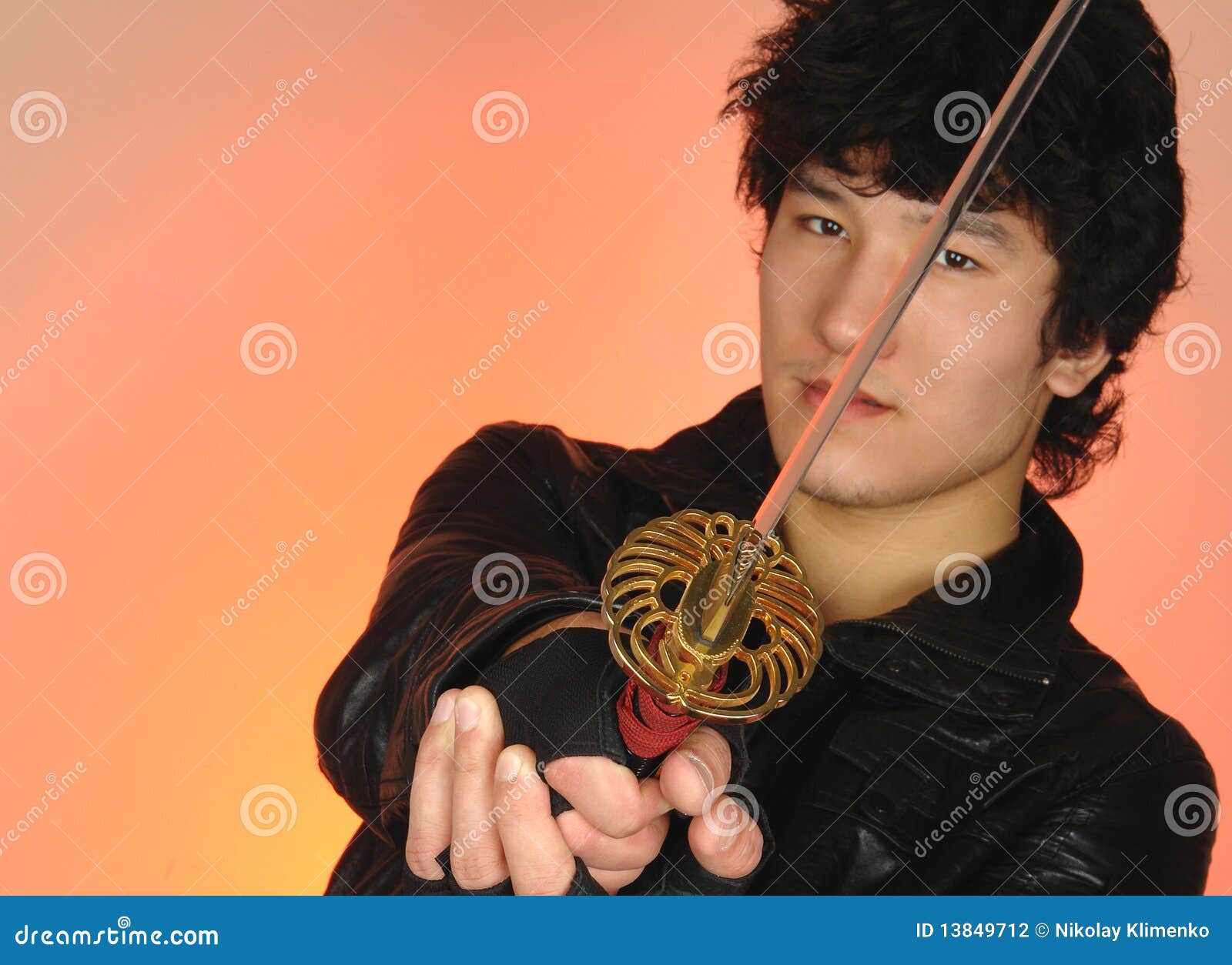 Asian man with katana stock photo. Image of martial, honor - 13849712