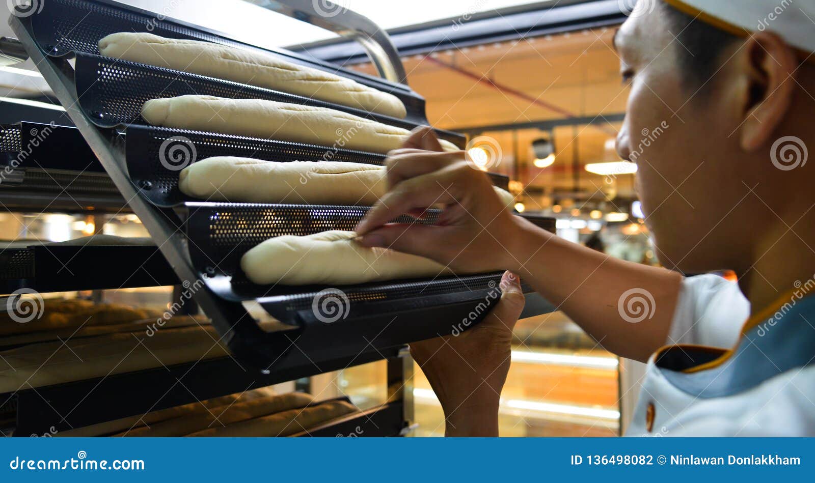 An Asian Man Making Bread at Bakery Editorial Photography - Image of ...