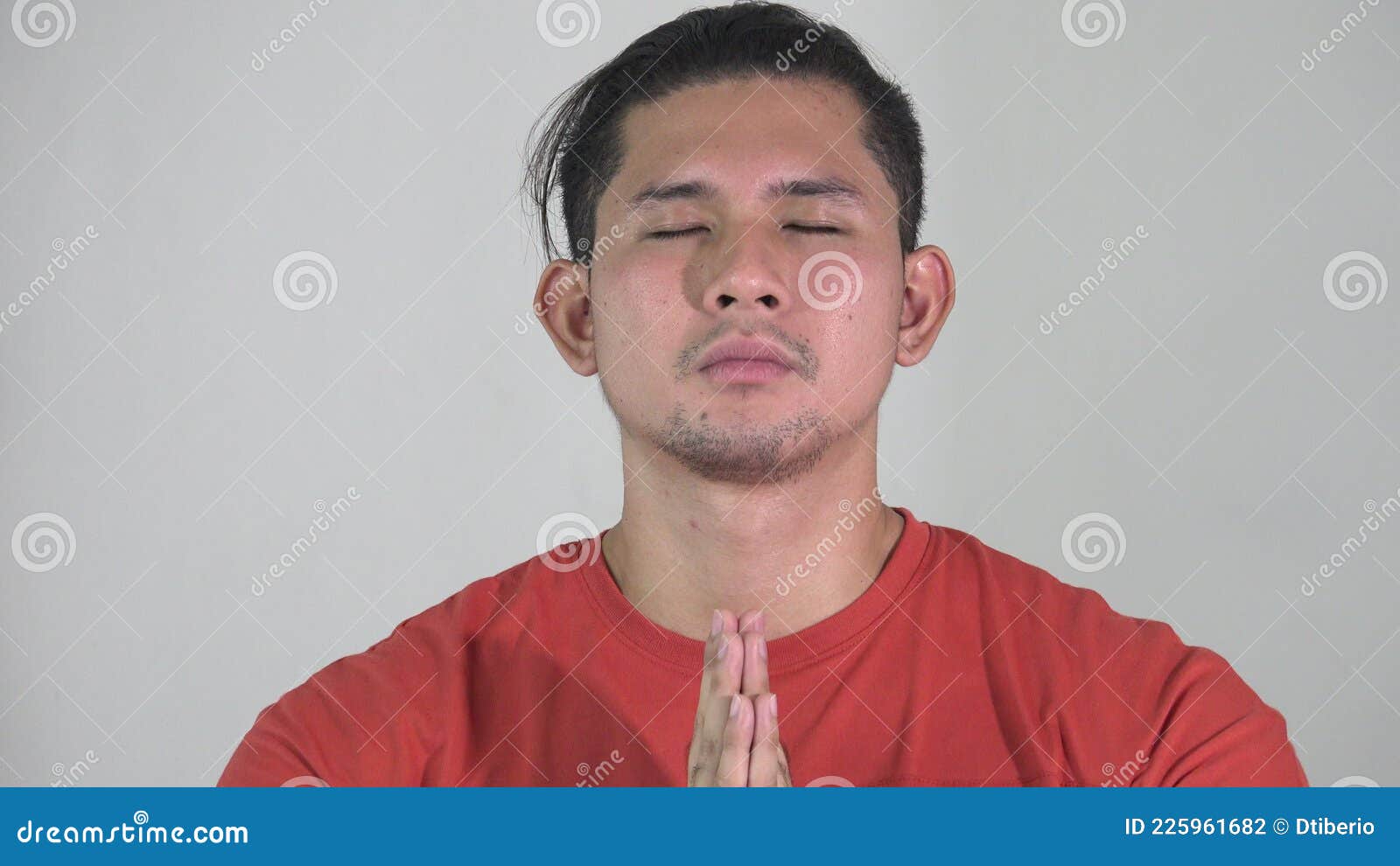 An Asian Man Meditating or Praying Stock Footage - Video of adult ...